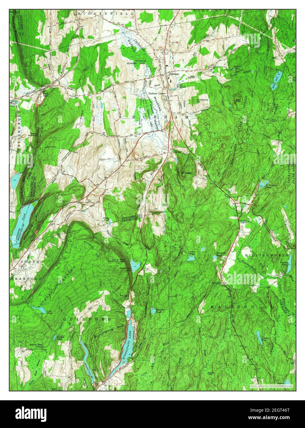 Durham, Connecticut, map 1953, 1:24000, United States of America by ...