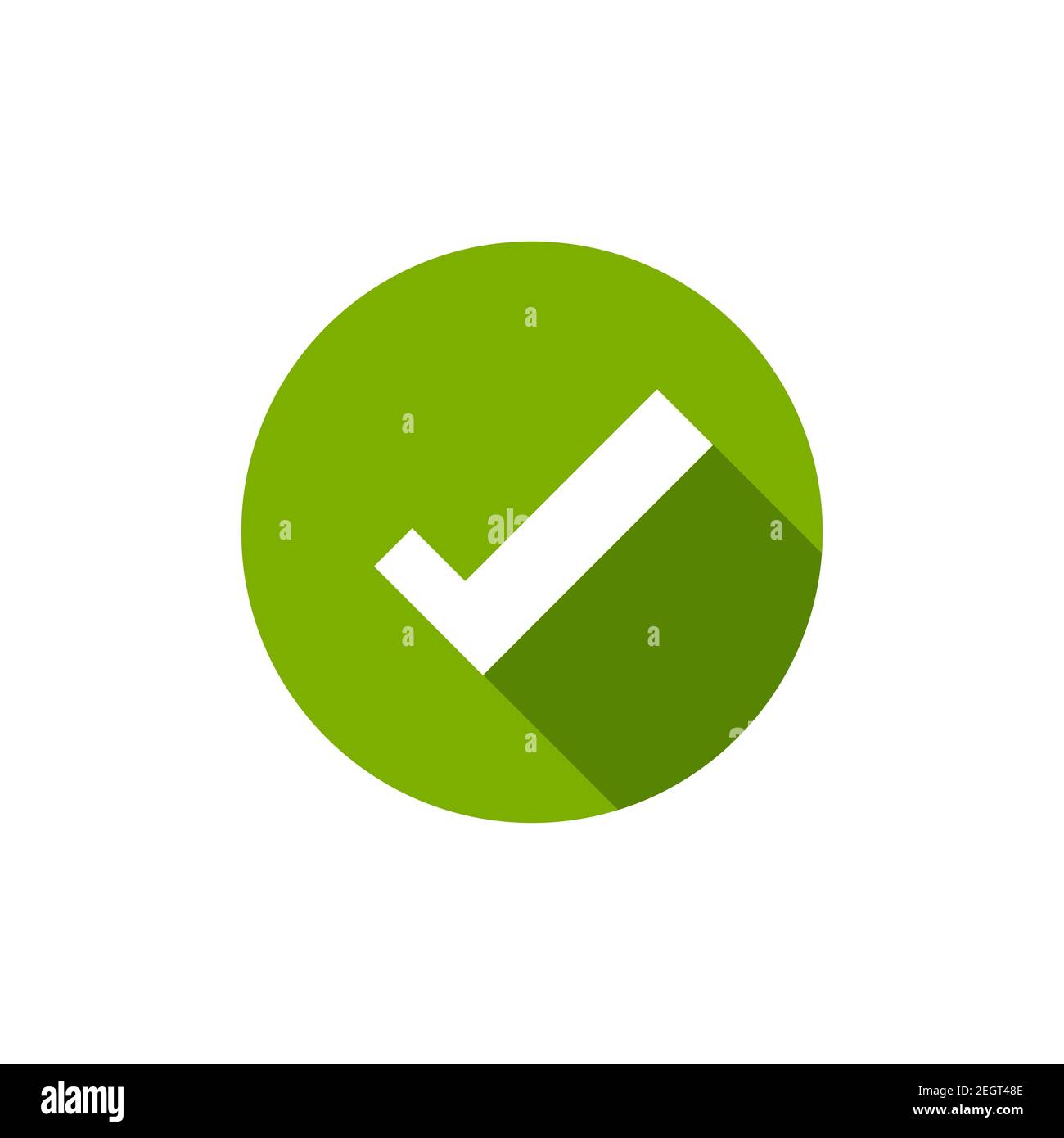 Check Mark. Valid Seal icon. white squared tick with shadow in green ...