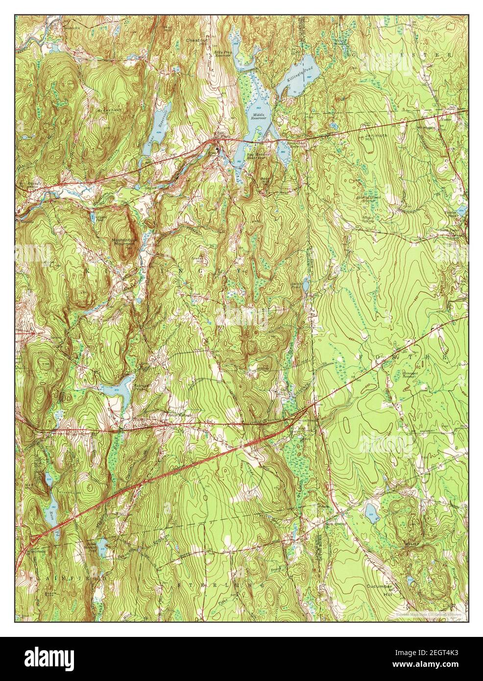 East Killingly, Connecticut, map 1955, 1:24000, United States of ...