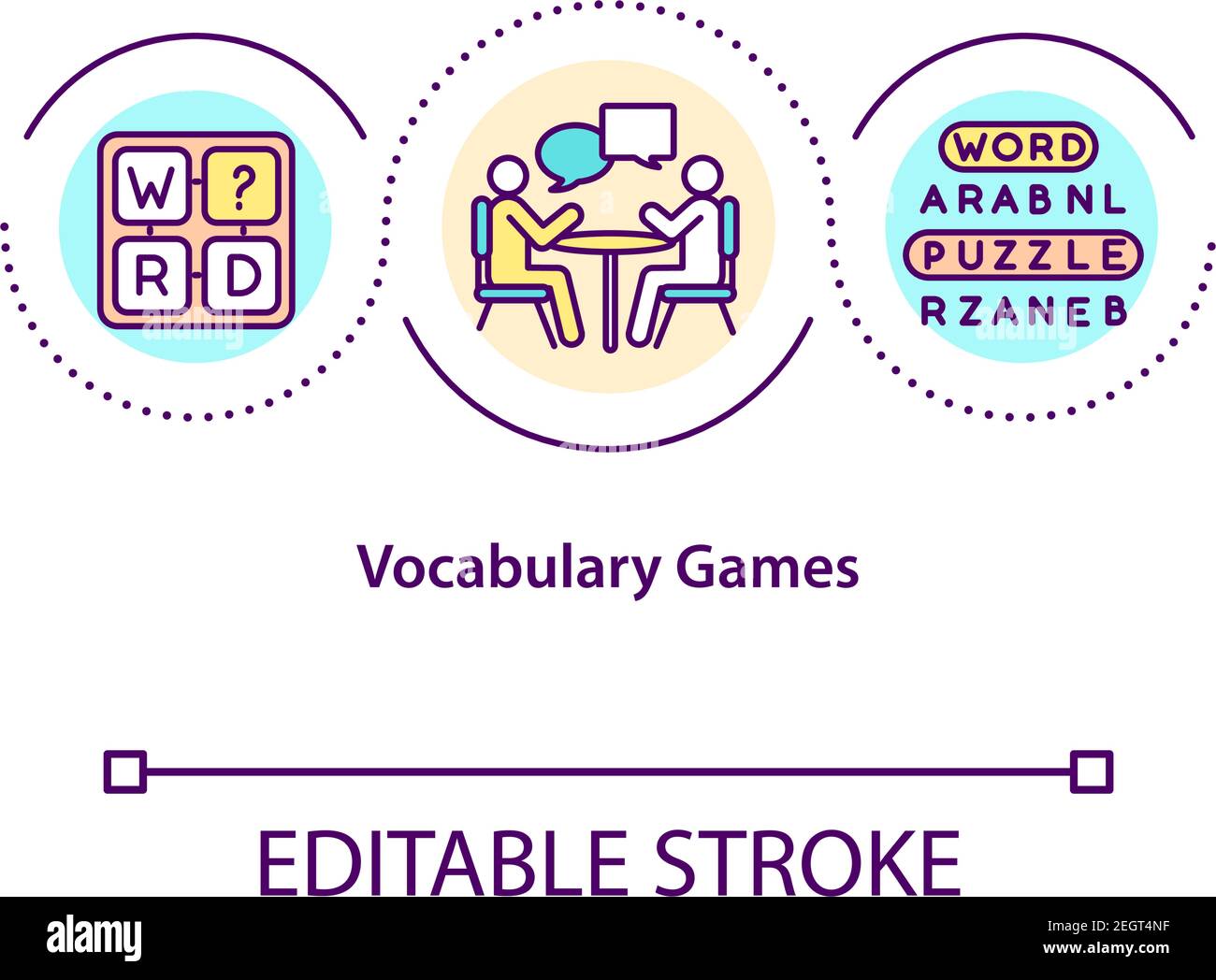 Vocabulary games concept icon Stock Vector Image & Art - Alamy