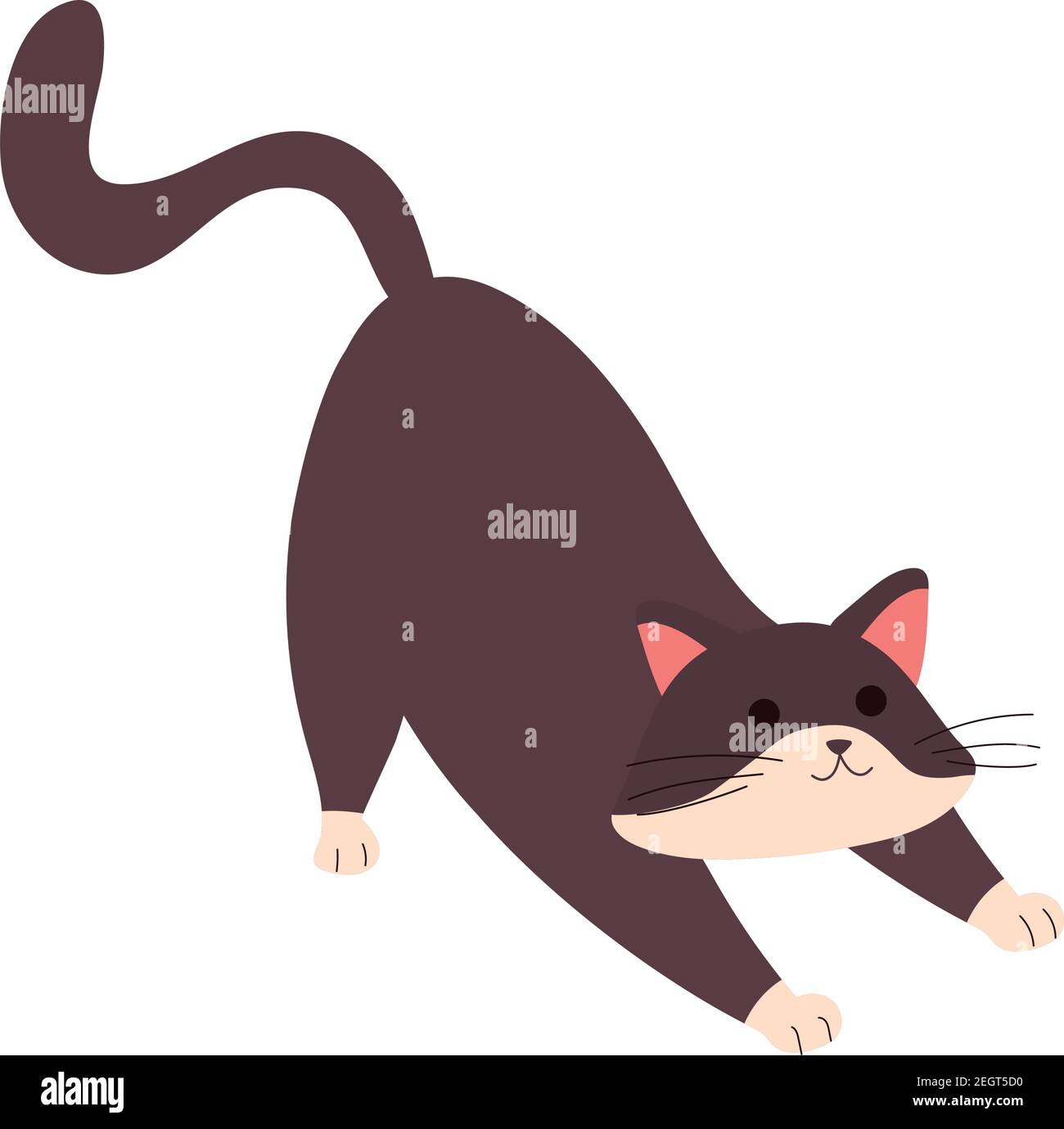 cute little cat feline character vector illustration design Stock ...