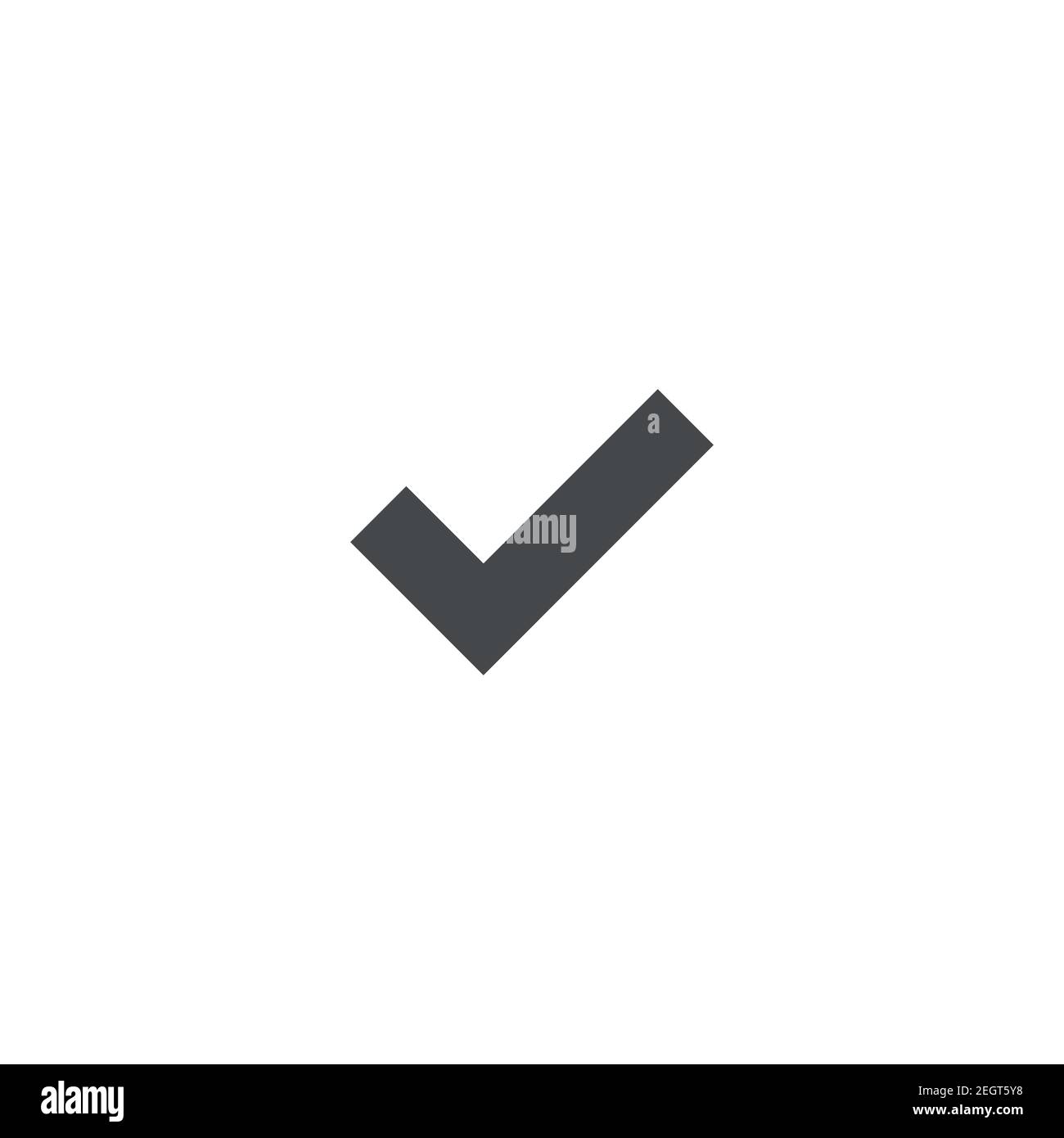 Valid Seal icon. Black squared tick. Flat OK sticker icon. Isolated on ...