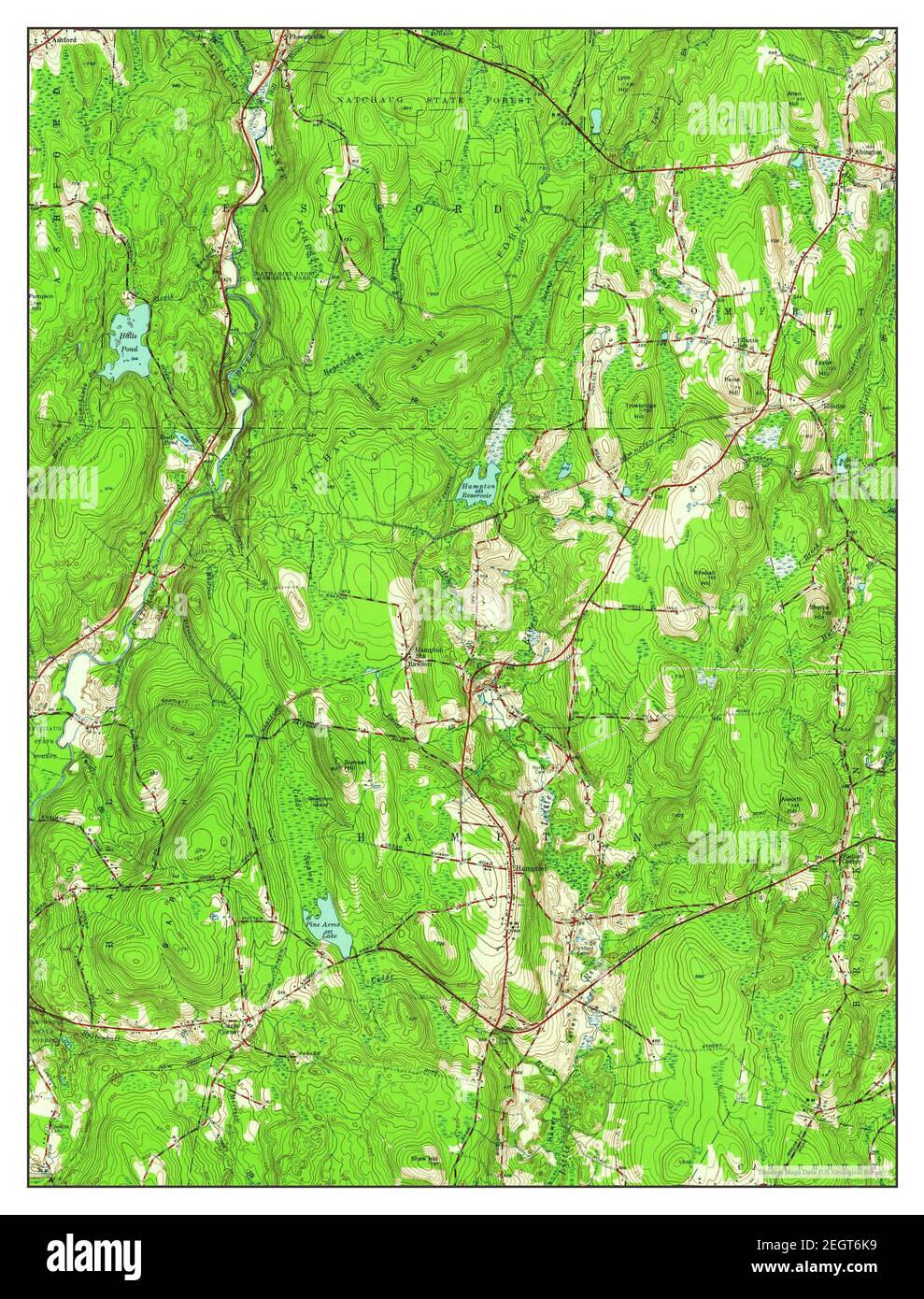 Hampton, Connecticut, map 1953, 1:24000, United States of America by ...