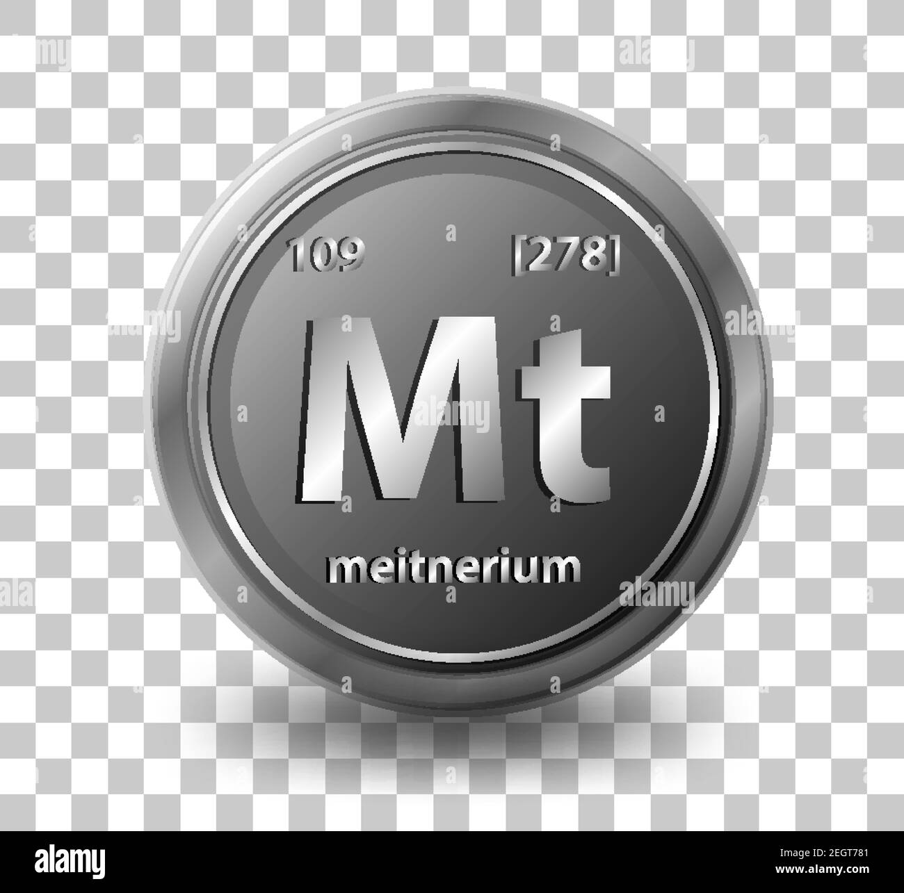 Meitnerium chemical element. Chemical symbol with atomic number and ...