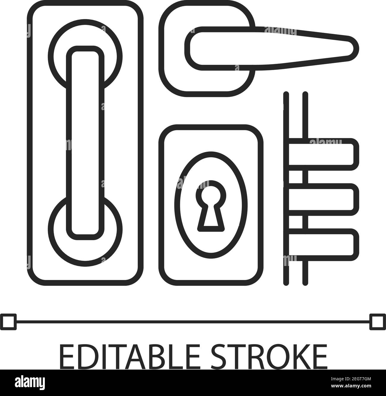 Door knob icon linear Stock Vector Images - Alamy