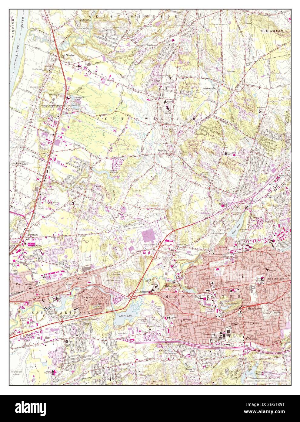 Manchester, Connecticut, map 1963, 1:24000, United States of America by ...