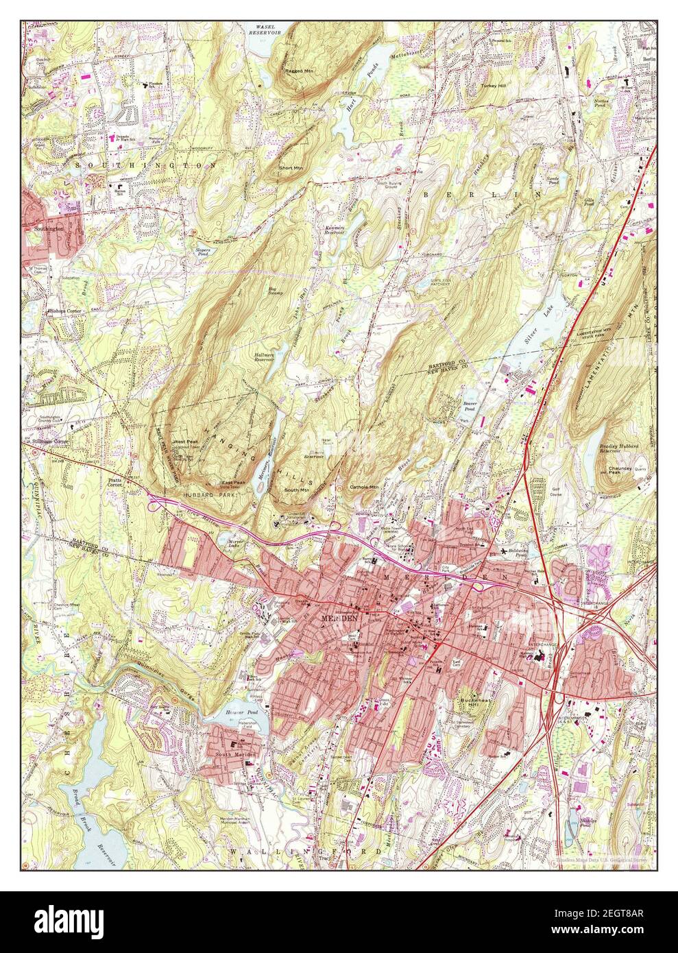 Meriden, Connecticut, map 1967, 1:24000, United States of America by ...