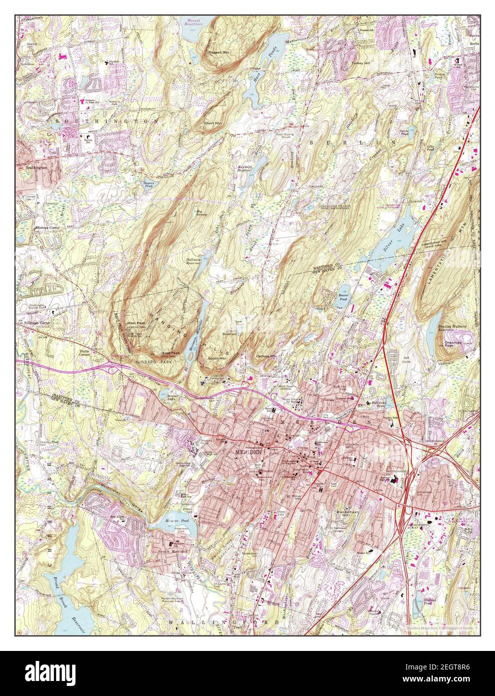 Meriden, Connecticut, map 1967, 1:24000, United States of America by ...