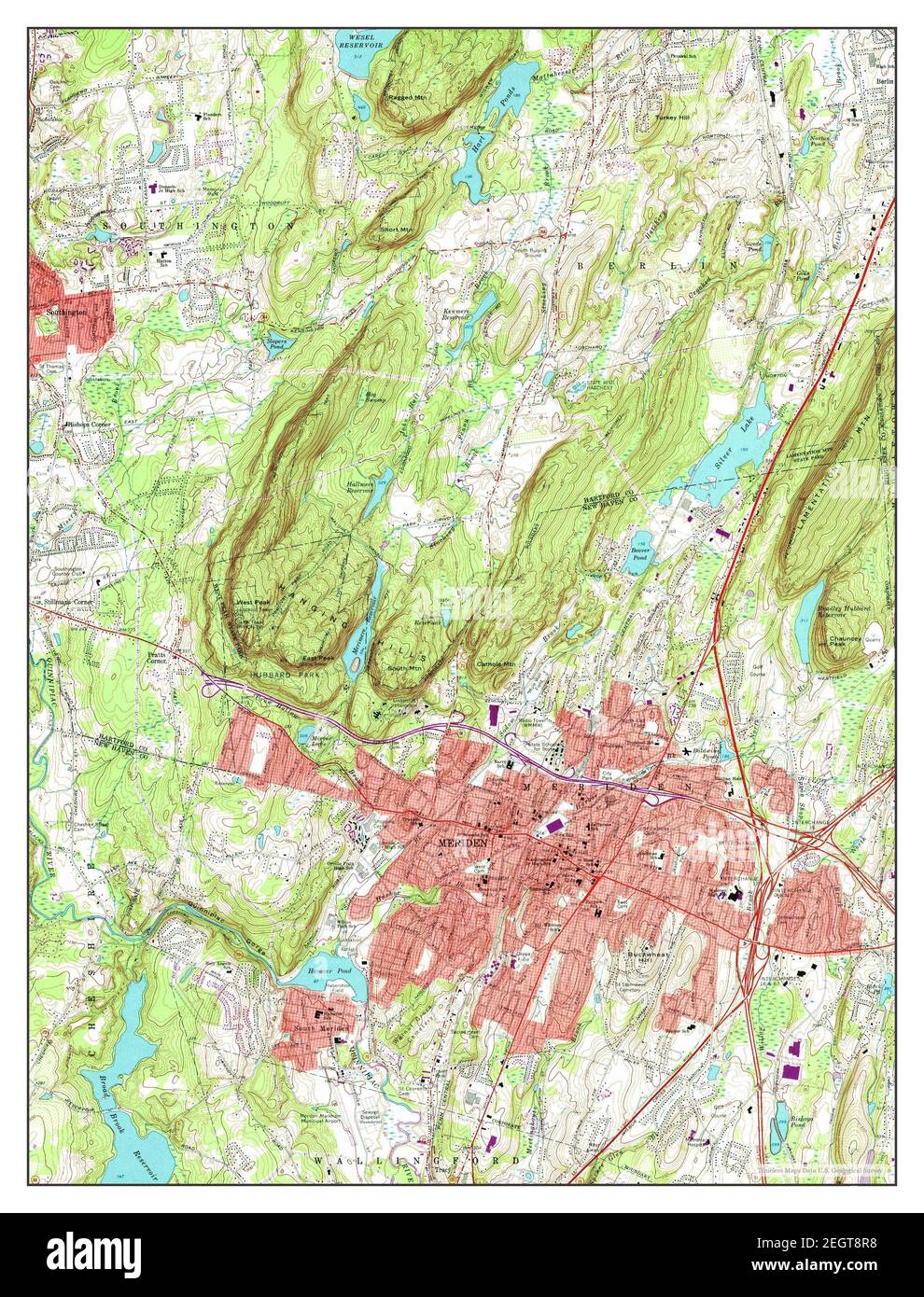 Meriden, Connecticut, map 1967, 1:24000, United States of America by ...