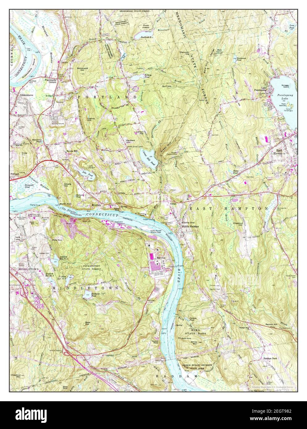 Middle Haddam, Connecticut, map 1961, 1:24000, United States of America ...