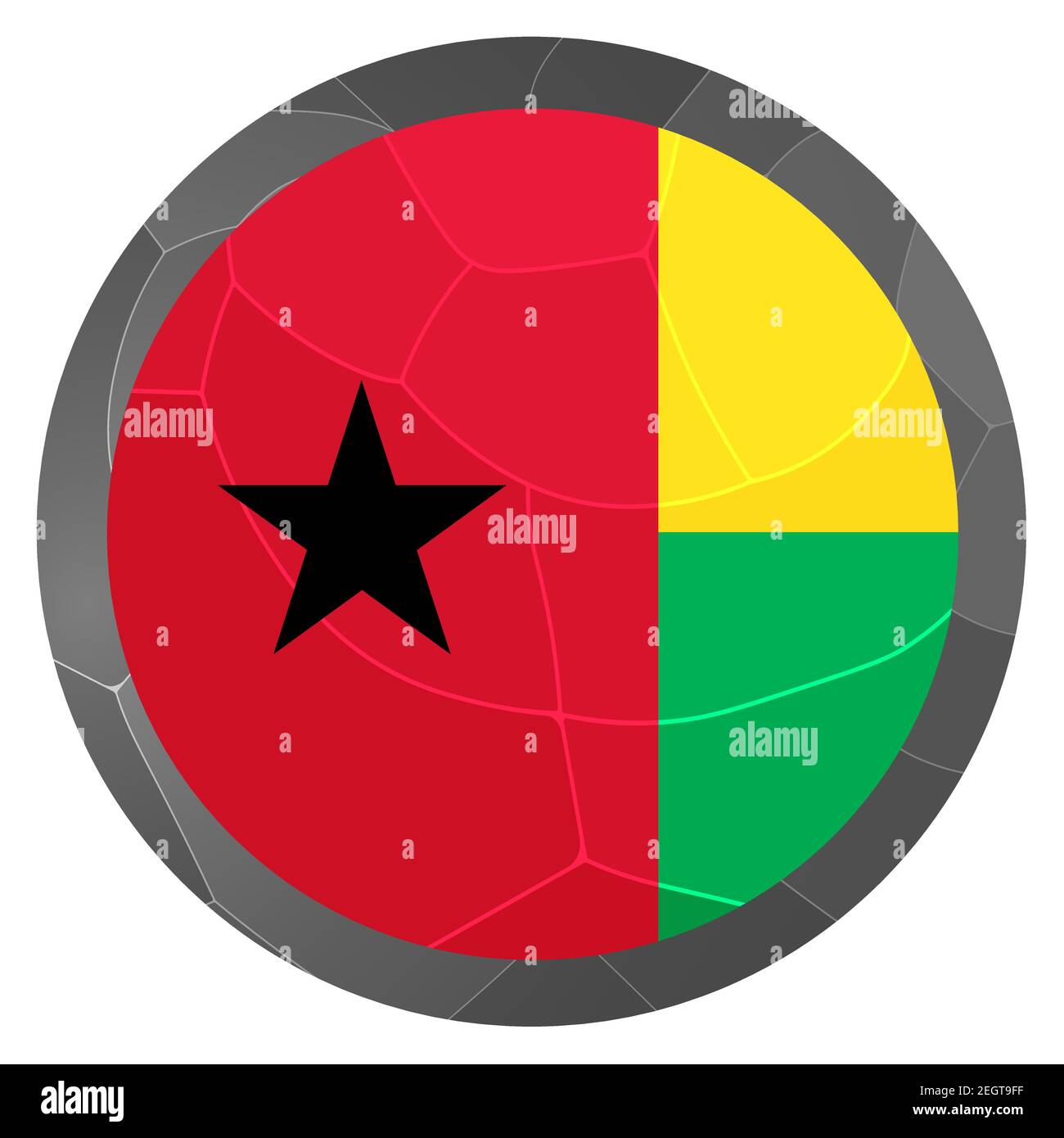 Glass light ball with flag of Guinea-Bissau. Round sphere, template ...