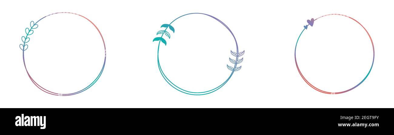 Set of round hand drawn doodle frames isolated on white background ...