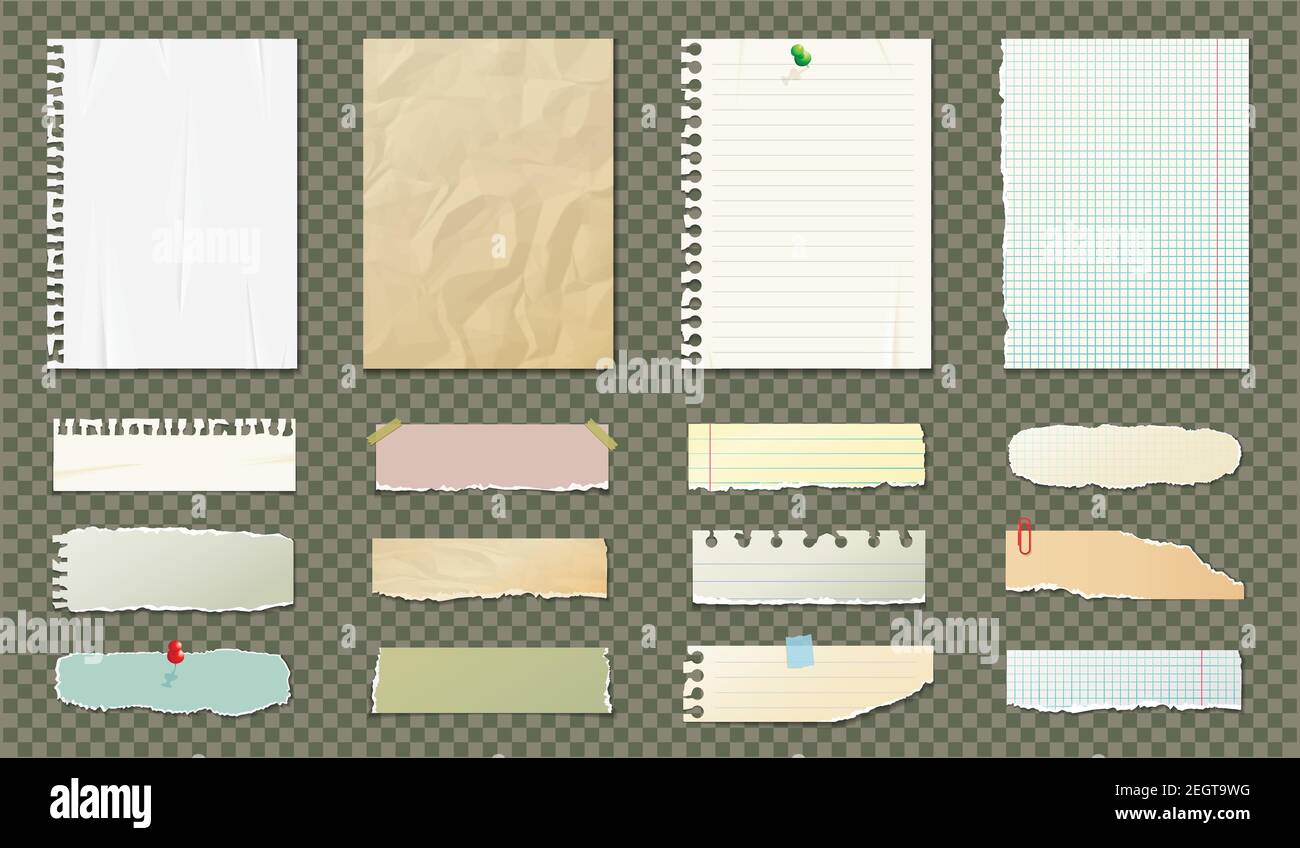 Ripped notebook paper strips Stock Vector Images - Alamy