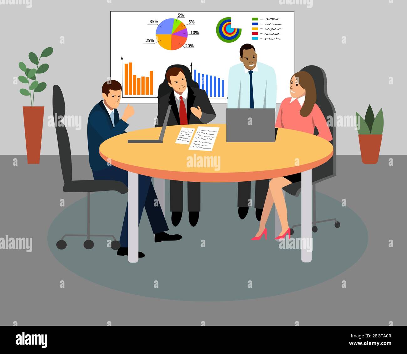 Meeting of businessmen in the office interior Stock Vector Image & Art ...