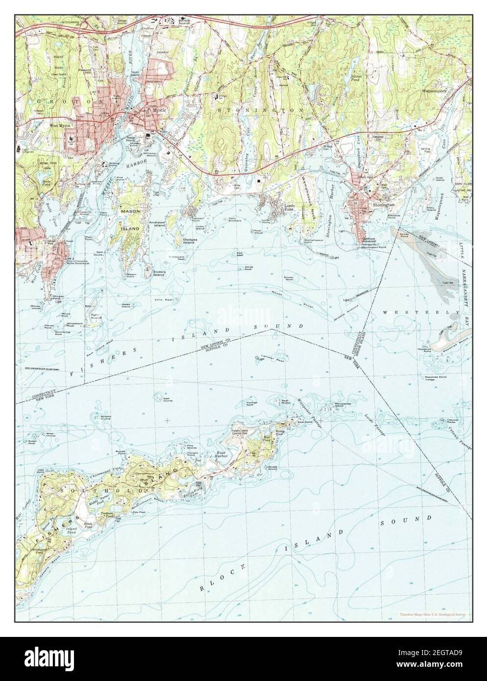 Mystic, Connecticut, map 1984, 1:24000, United States of America by ...