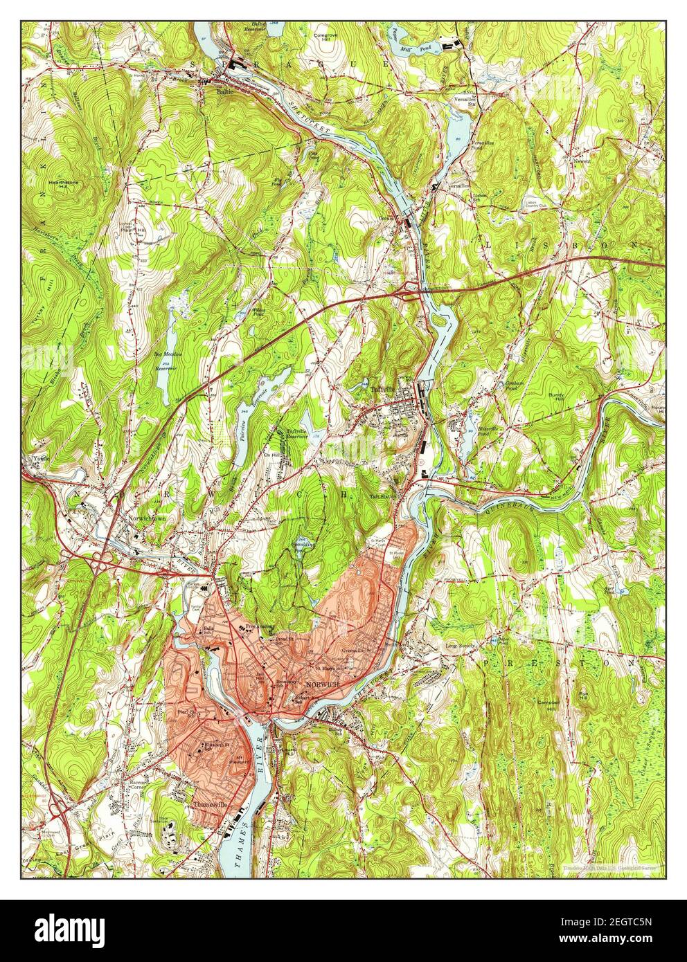 Map of norwich connecticut hi-res stock photography and images - Alamy