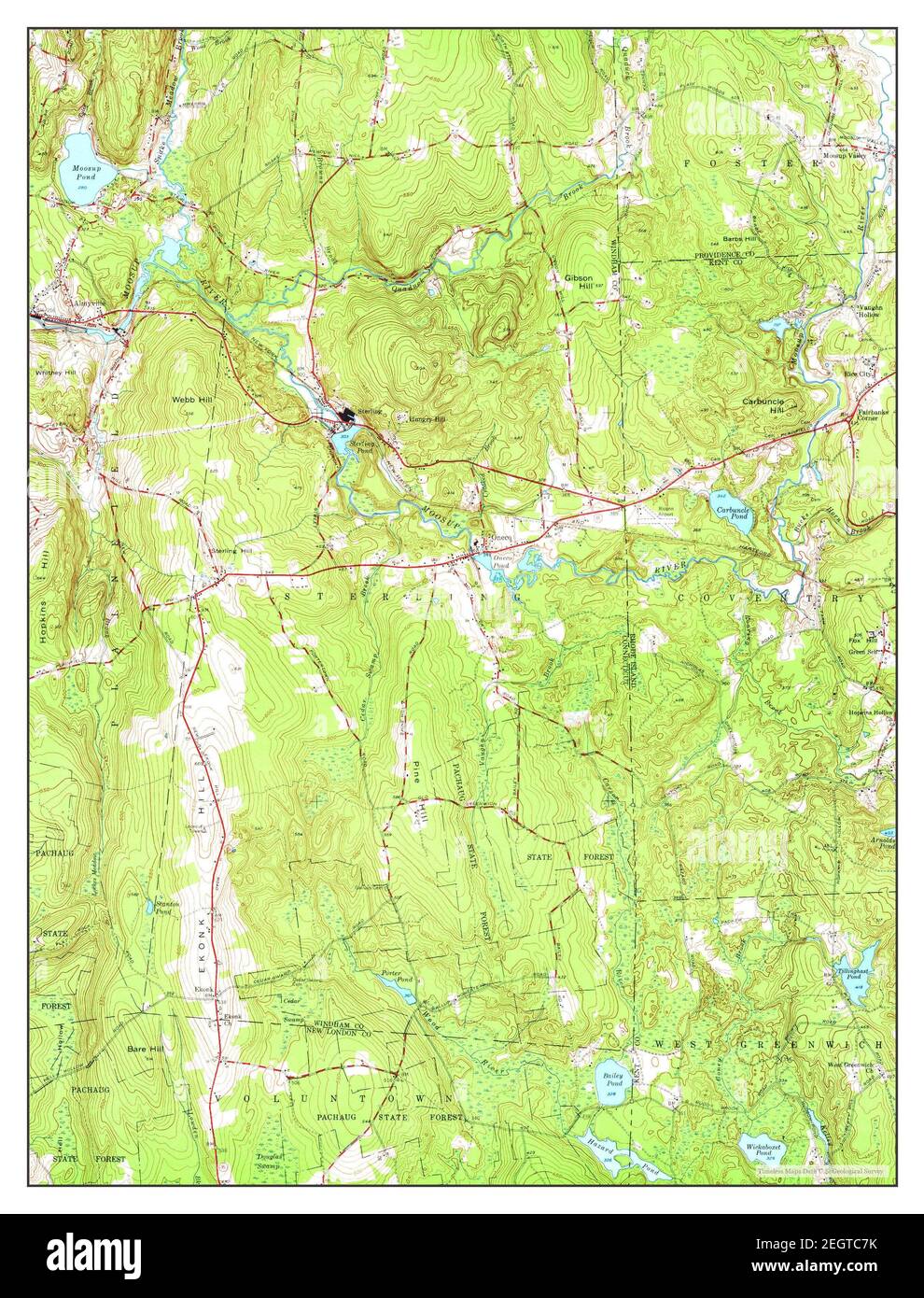 Oneco, Connecticut, map 1953, 1:24000, United States of America by ...