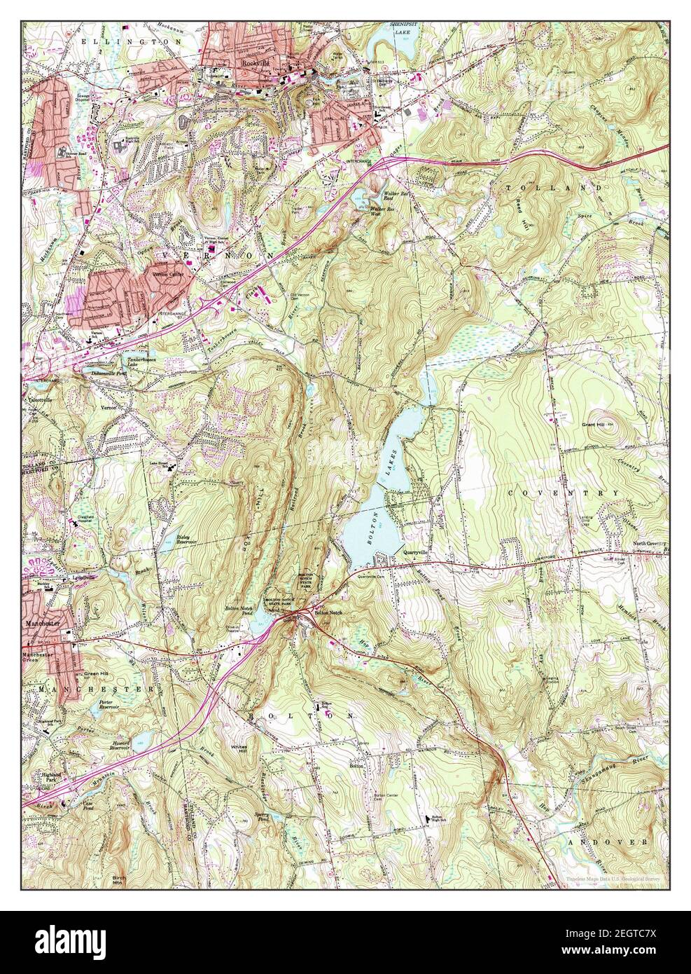 Rockville, Connecticut, map 1967, 1:24000, United States of America by ...