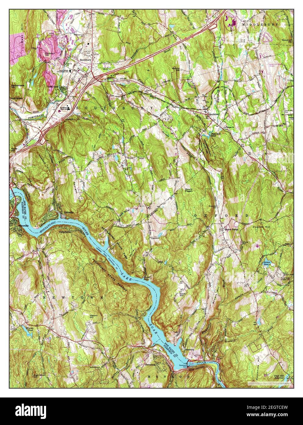 Southbury, Connecticut, map 1964, 1:24000, United States of America by ...