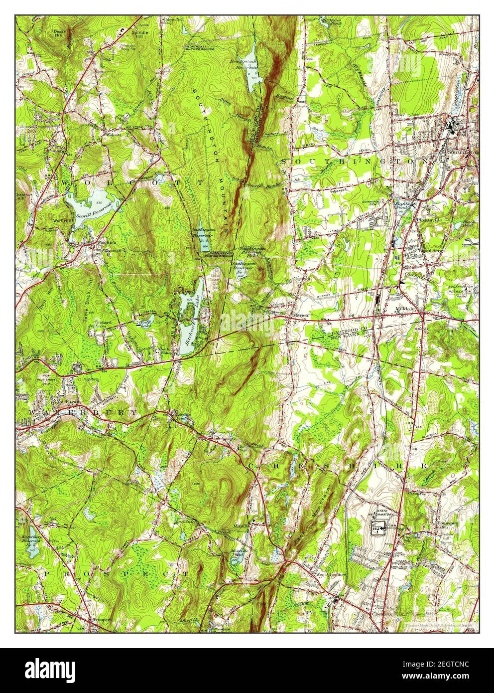 Southington, Connecticut, map 1955, 1:24000, United States of America ...