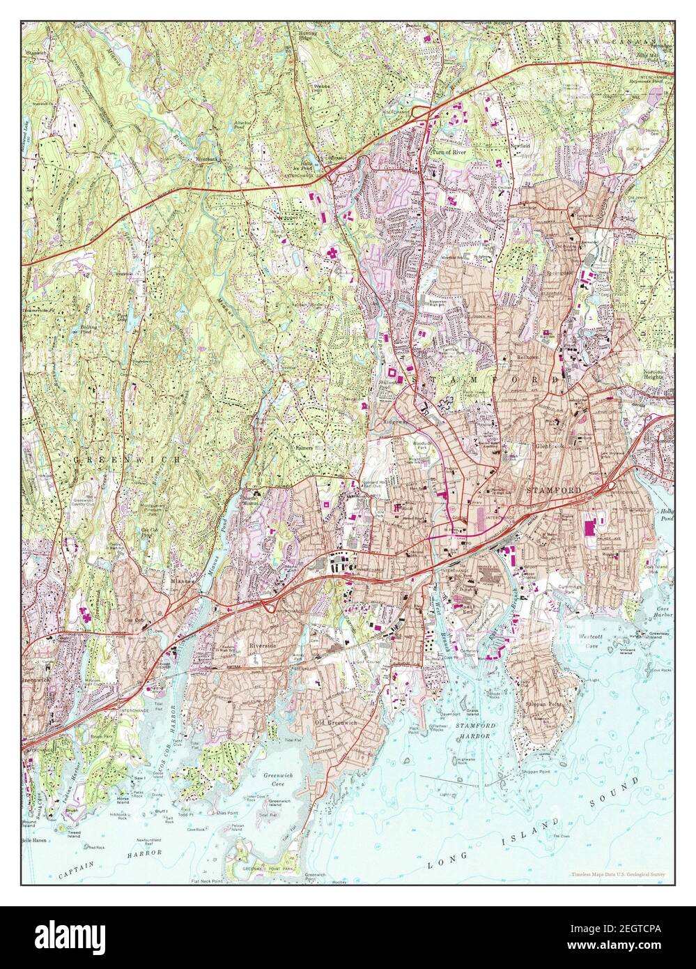 Stamford, Connecticut, map 1987, 1:24000, United States of America by ...