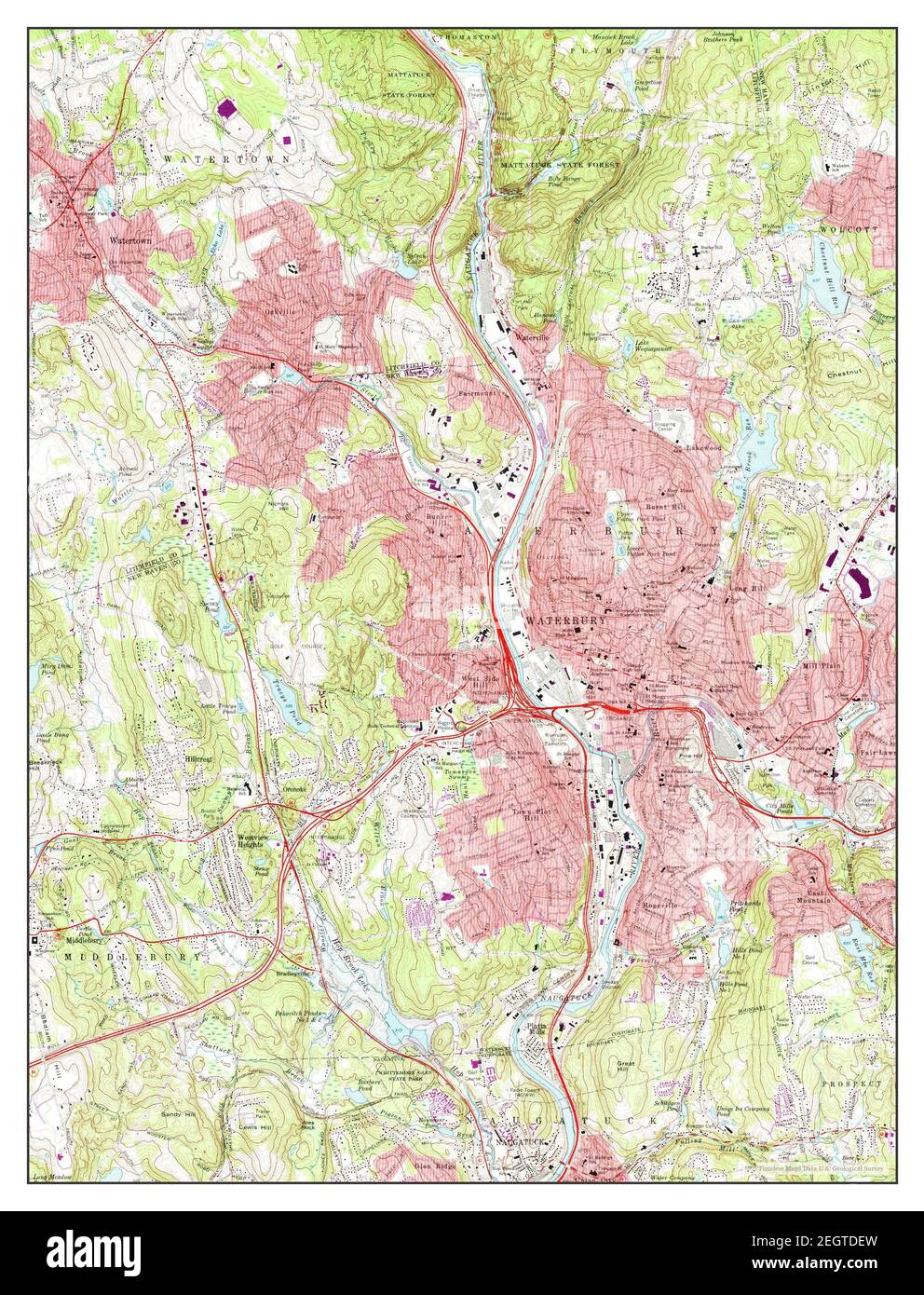 Waterbury connecticut map hi-res stock photography and images - Alamy
