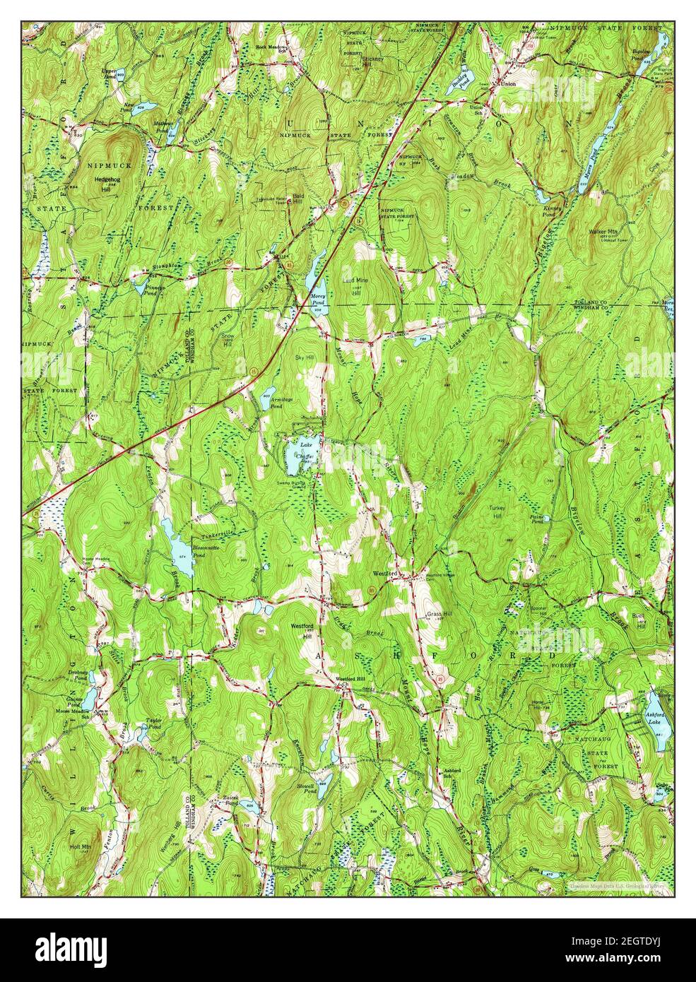Westford, Connecticut, map 1952, 1:24000, United States of America by ...