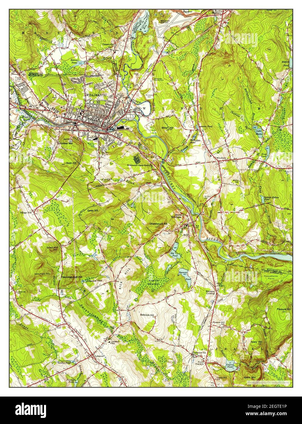 Willimantic map Cut Out Stock Images & Pictures - Alamy