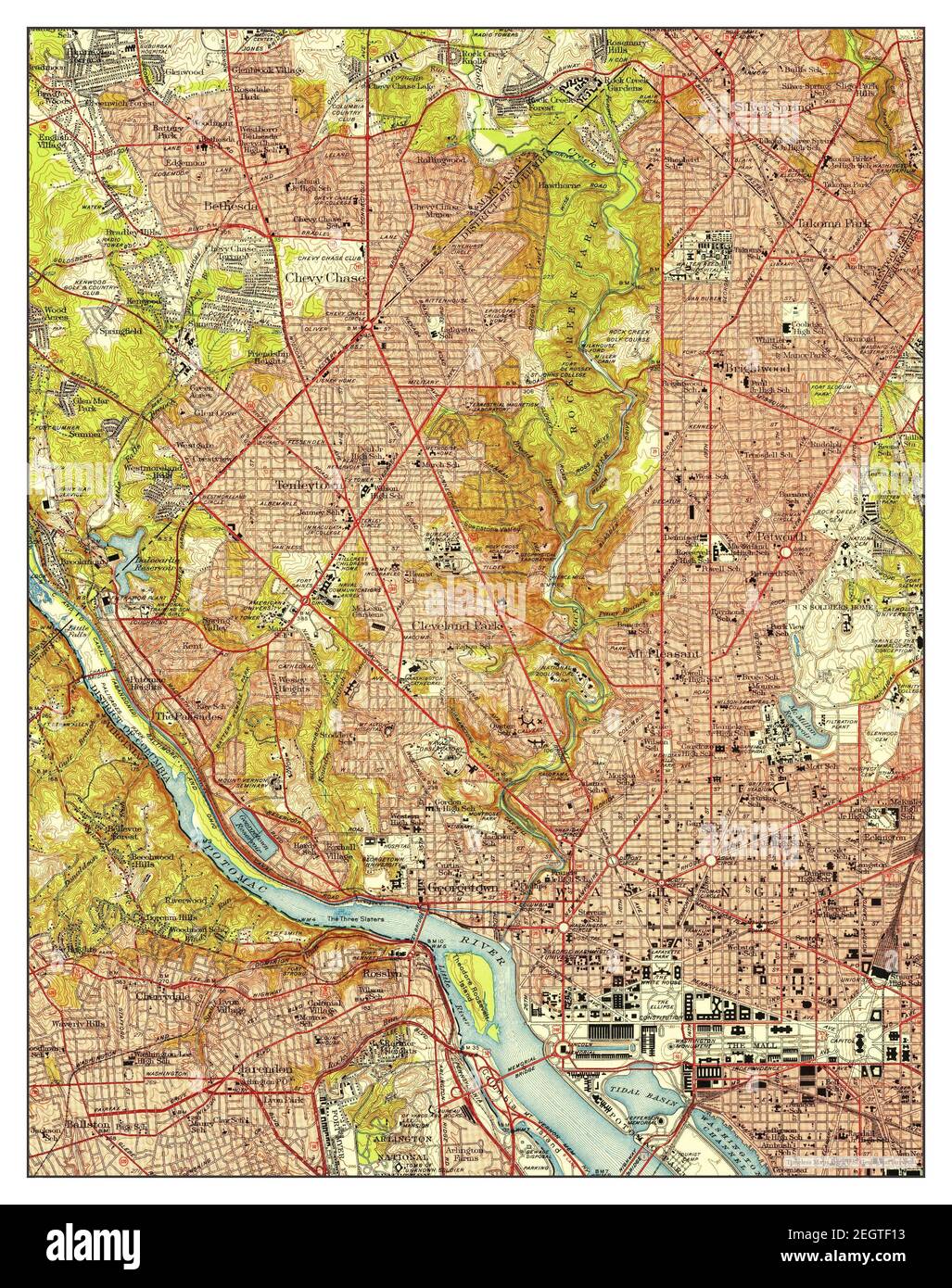 Washington dc vintage map Cut Out Stock Images & Pictures - Alamy