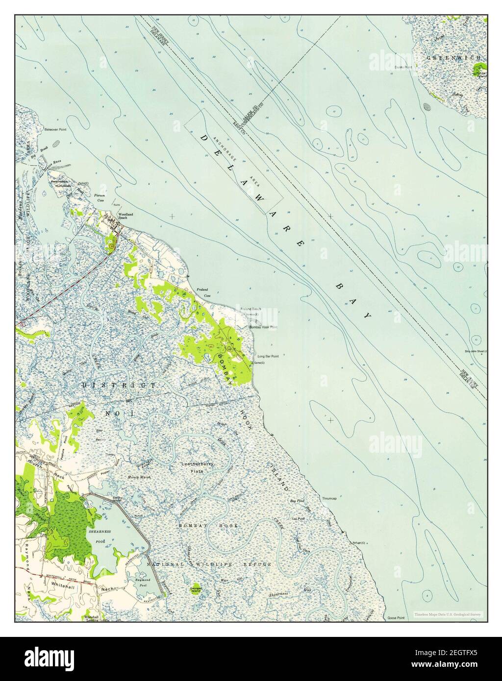 Bombay Hook, Delaware, map 1956, 1:24000, United States of America by ...
