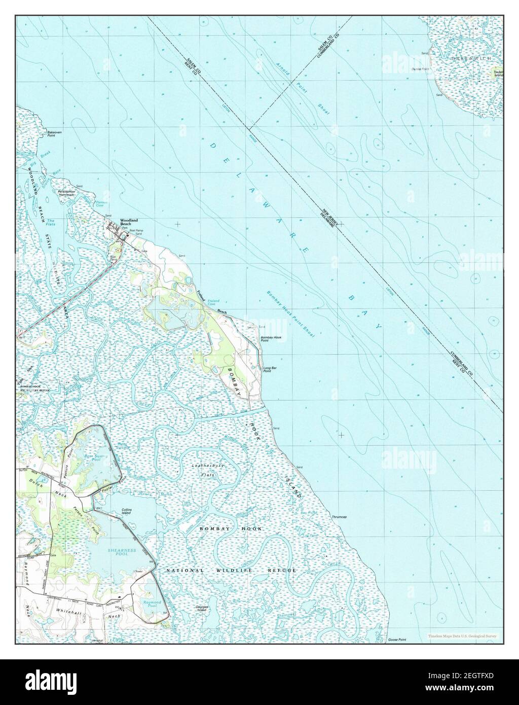 Bombay Hook Island, Delaware, map 1993, 1:24000, United States of ...