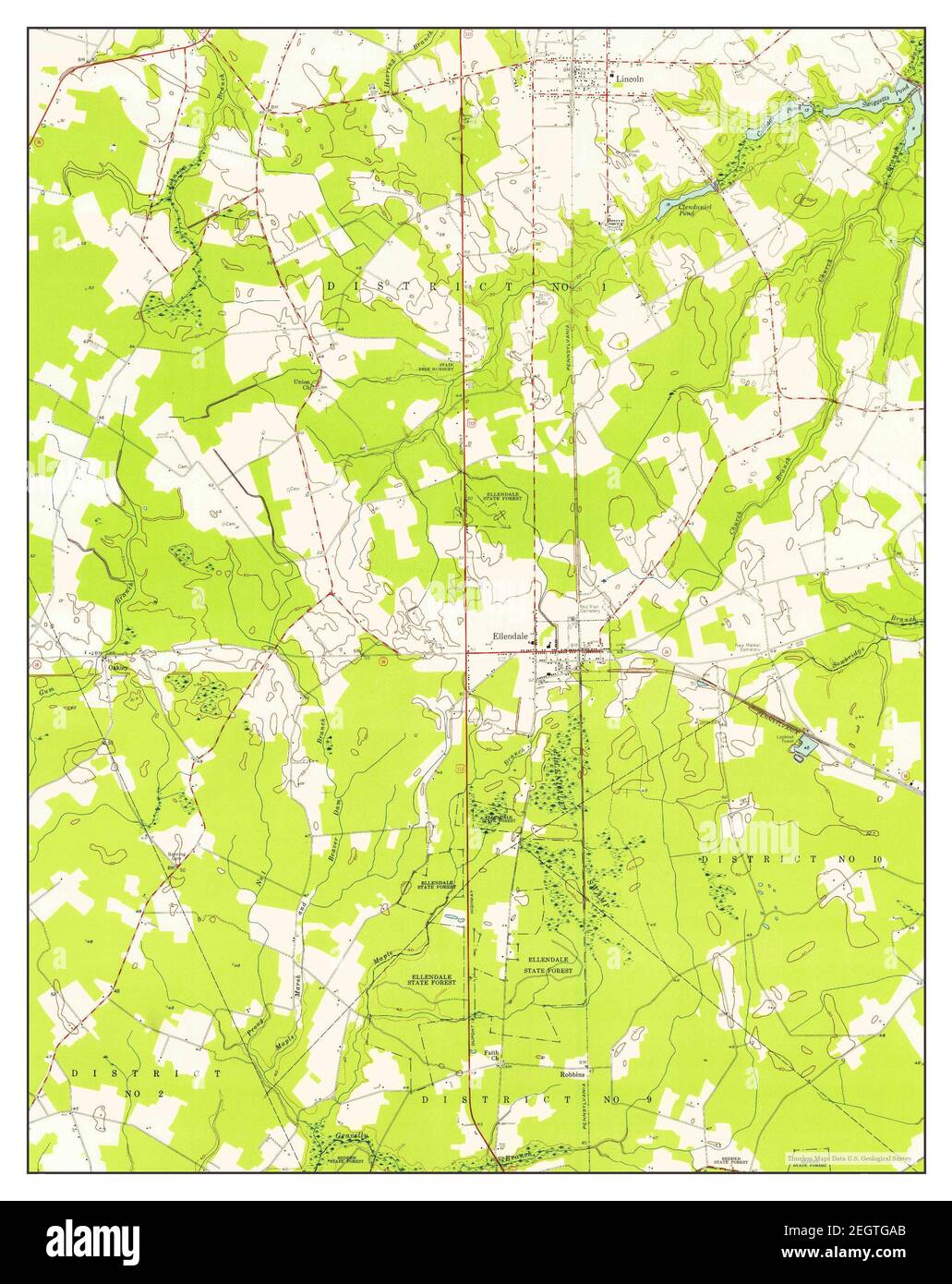 Ellendale, Delaware, map 1954, 1:24000, United States of America by ...