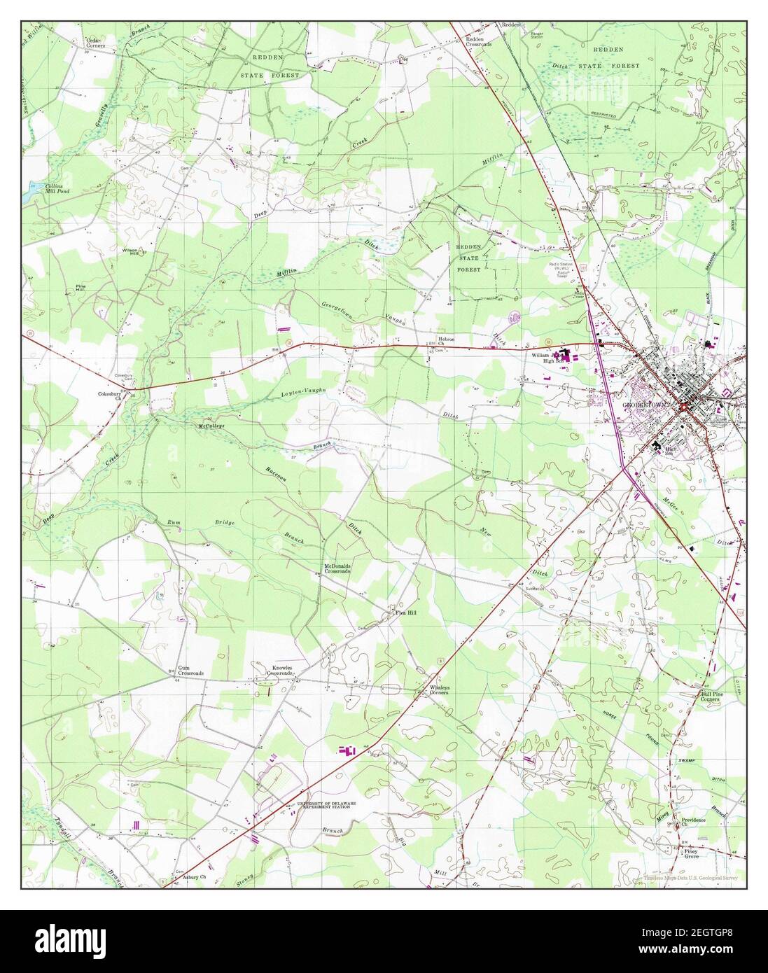 Georgetown, Delaware, map 1954, 1:24000, United States of America by ...