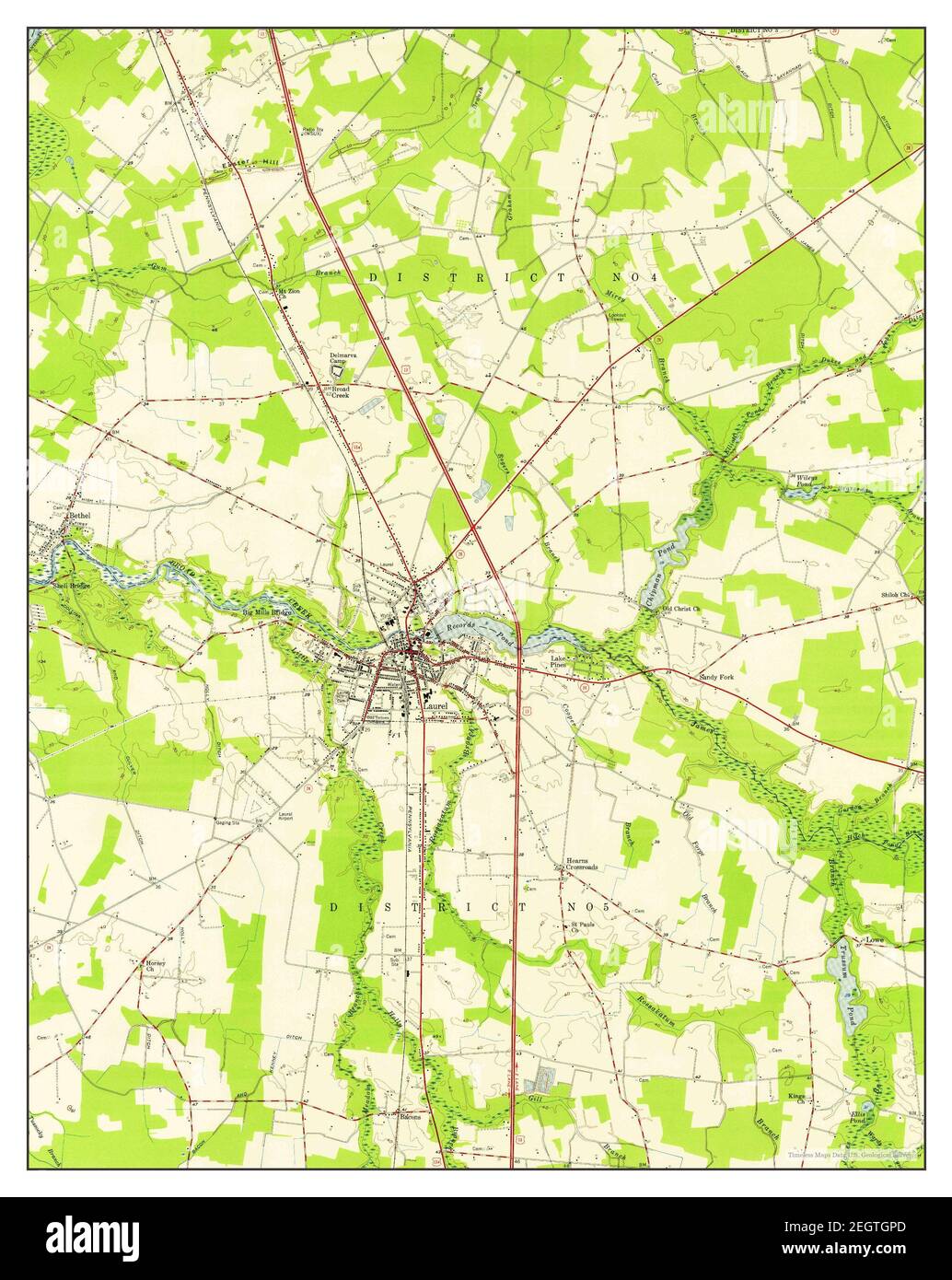 Laurel, Delaware, map 1955, 1:24000, United States of America by ...