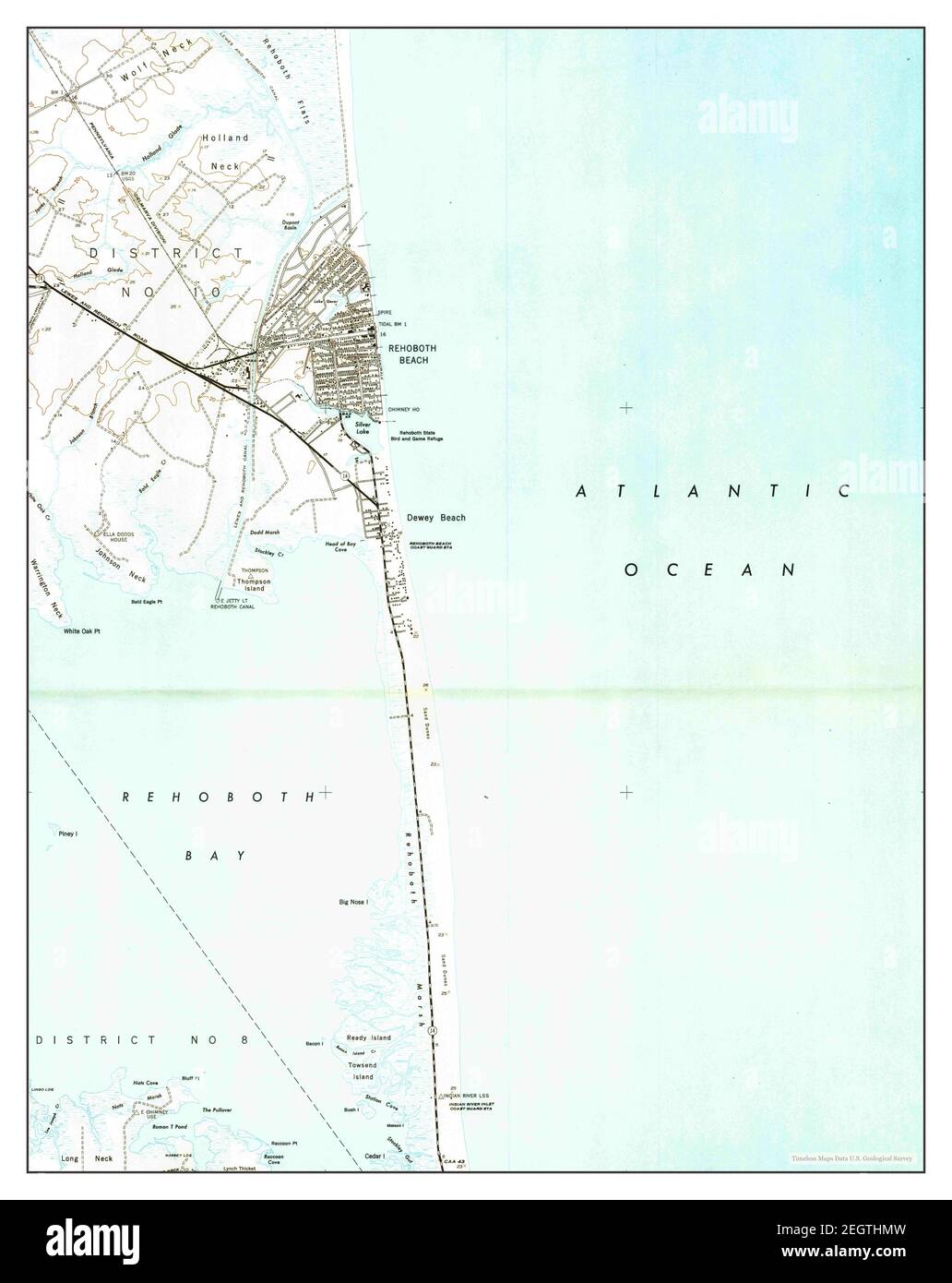 Rehoboth Beach, Delaware, map 1948, 1:24000, United States of America ...