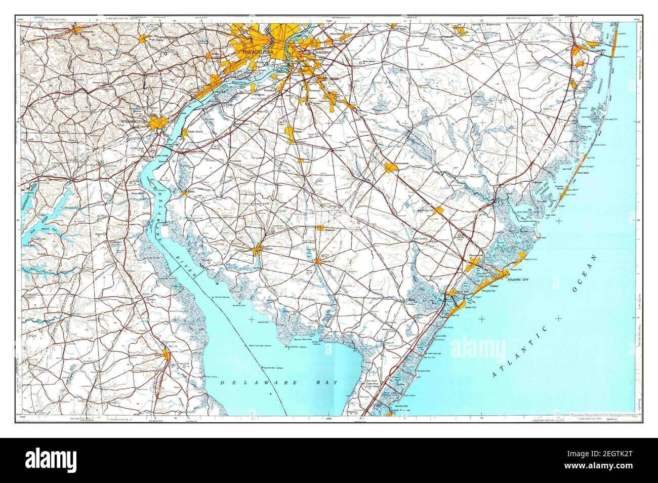 Wilmington, Delaware, map 1959, 1:250000, United States of America by ...