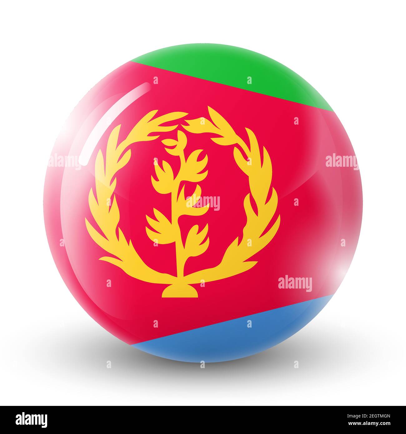 Glass light ball with flag of Eritrea. Round sphere, template icon ...