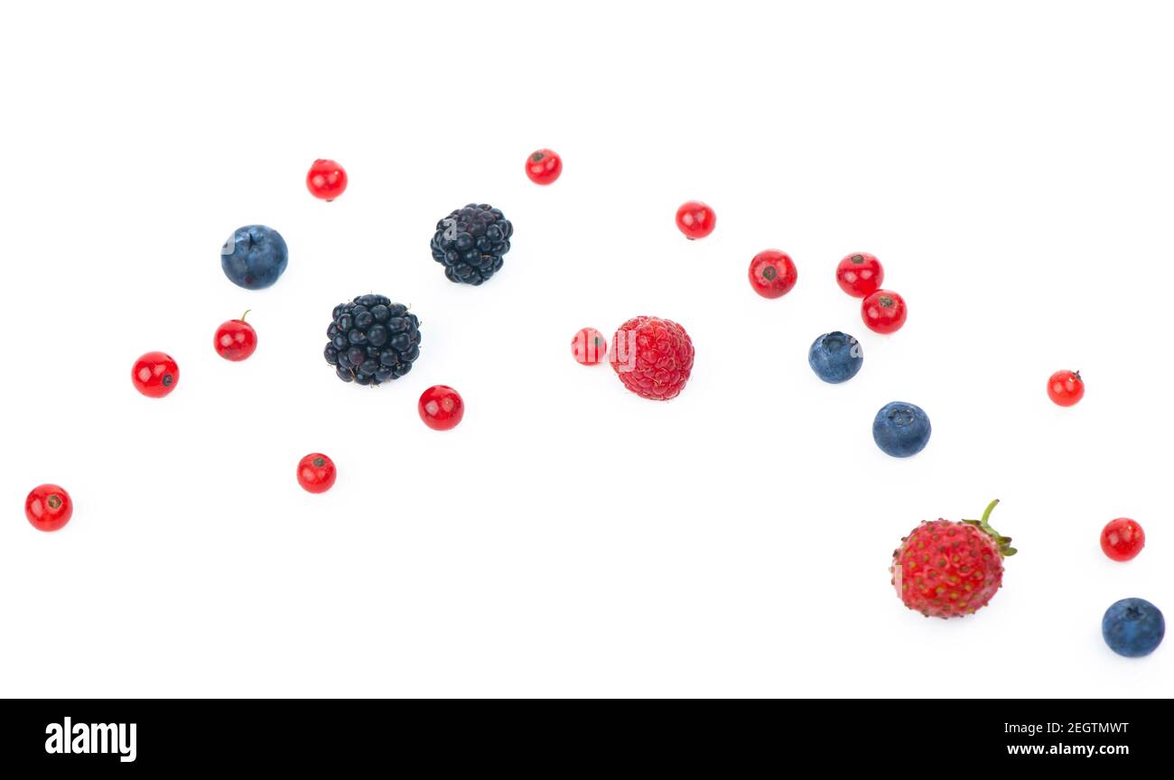 berry mix isolated on a white background Stock Photo - Alamy