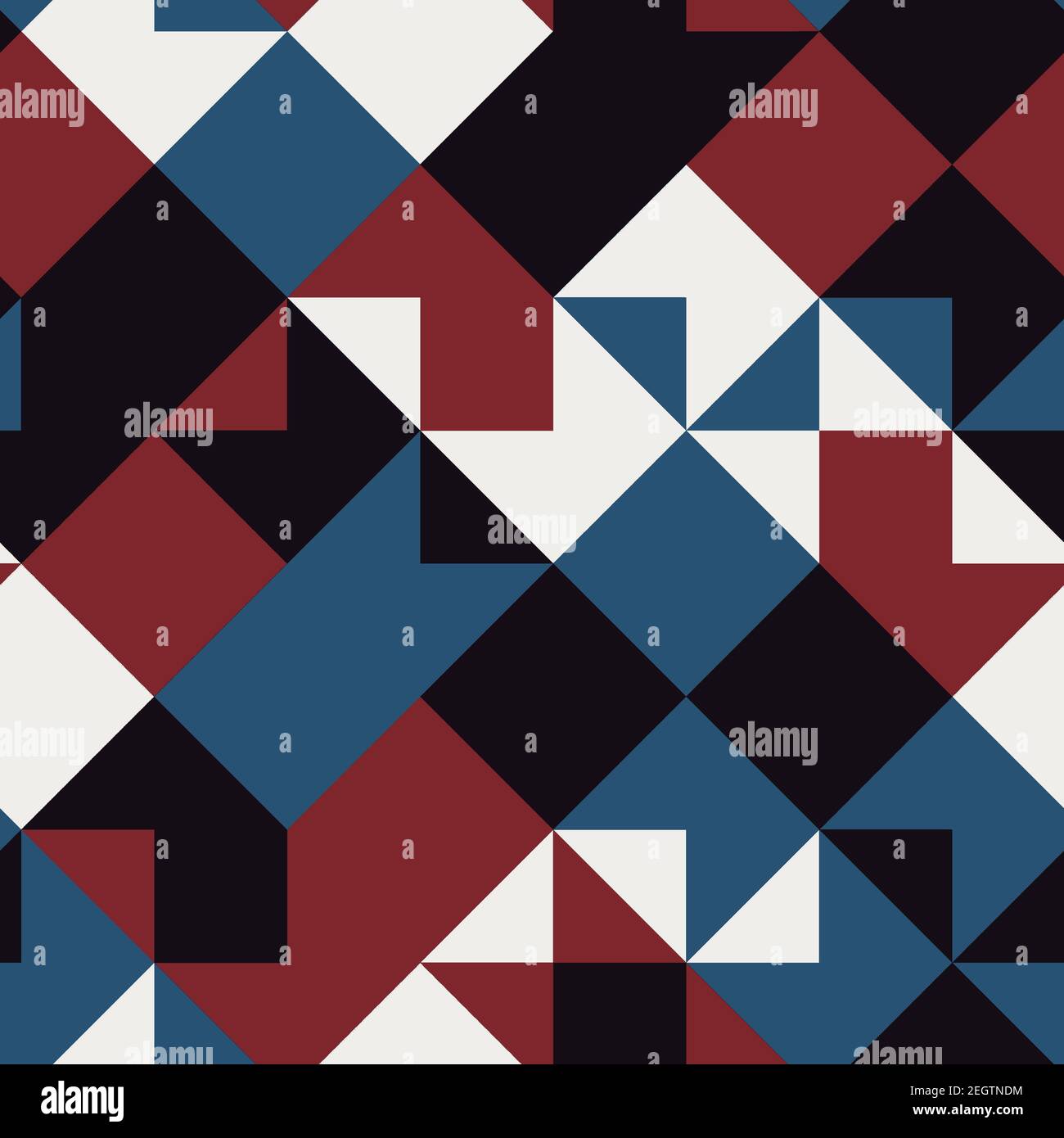 Seamless geo pattern in red blue black white Stock Photo - Alamy