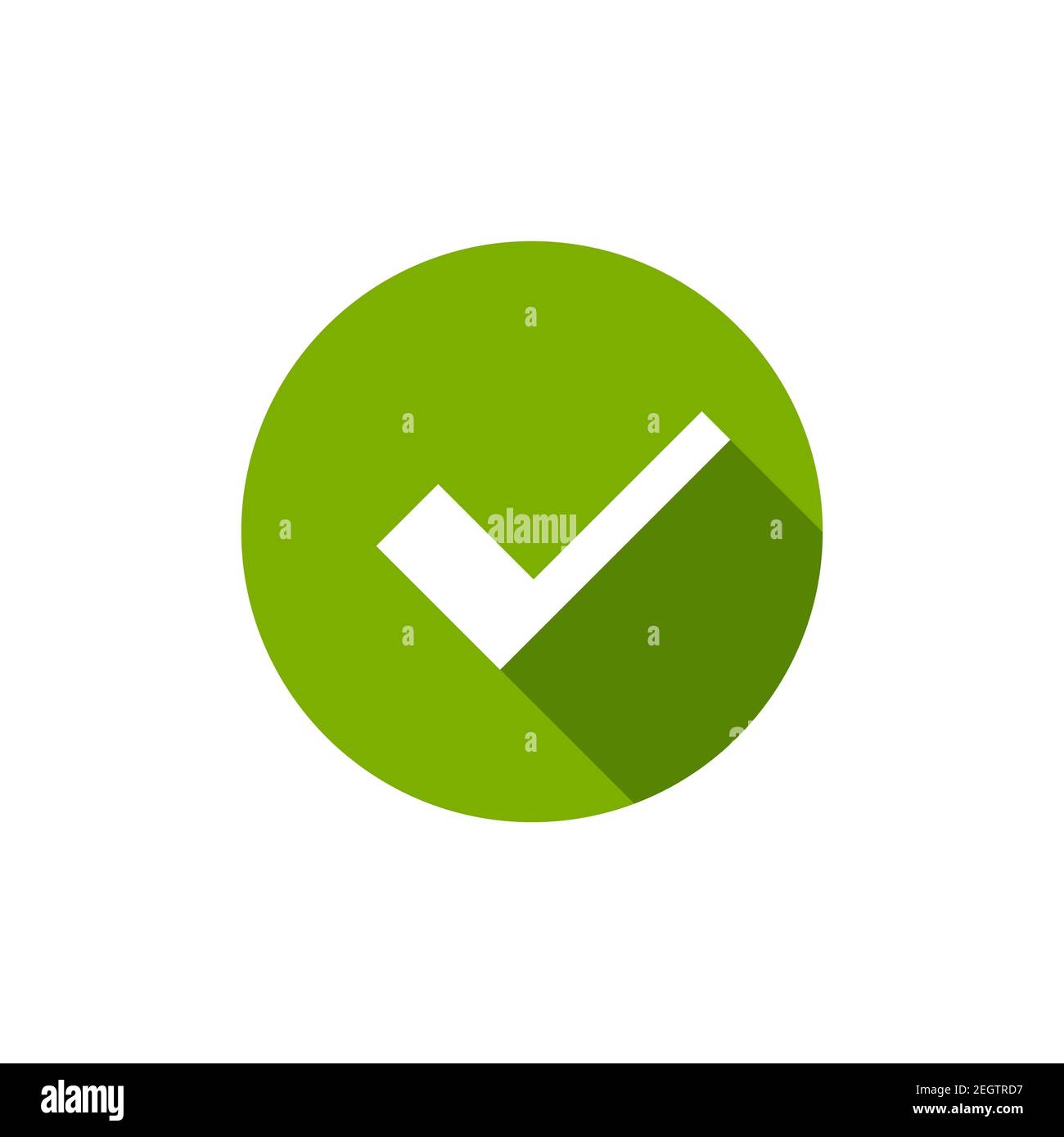 Check Mark. Valid Seal icon. white squared tick with shadow in green ...
