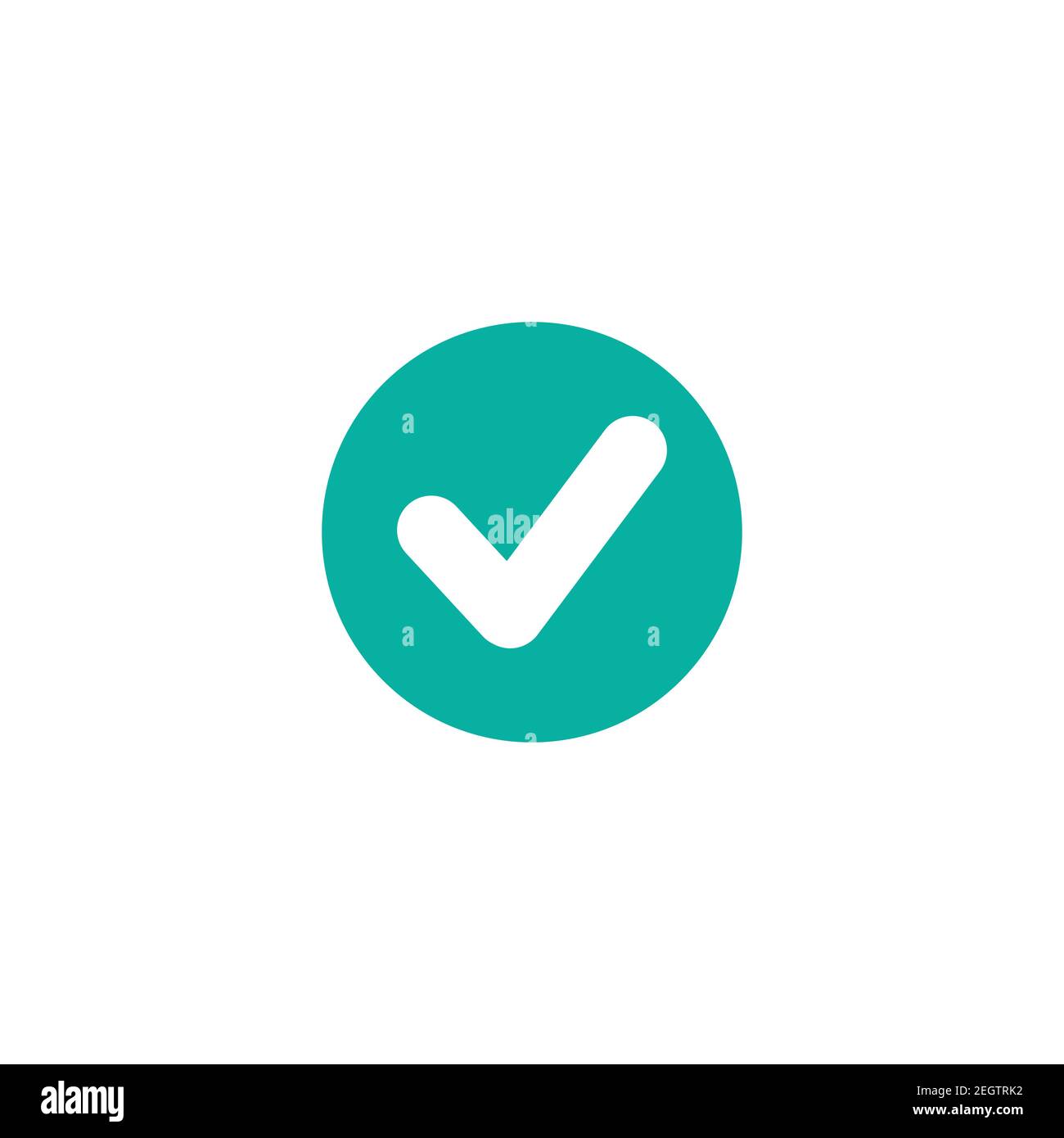 Check Mark. Valid Seal icon. white tick in blue circle. Flat OK sticker ...