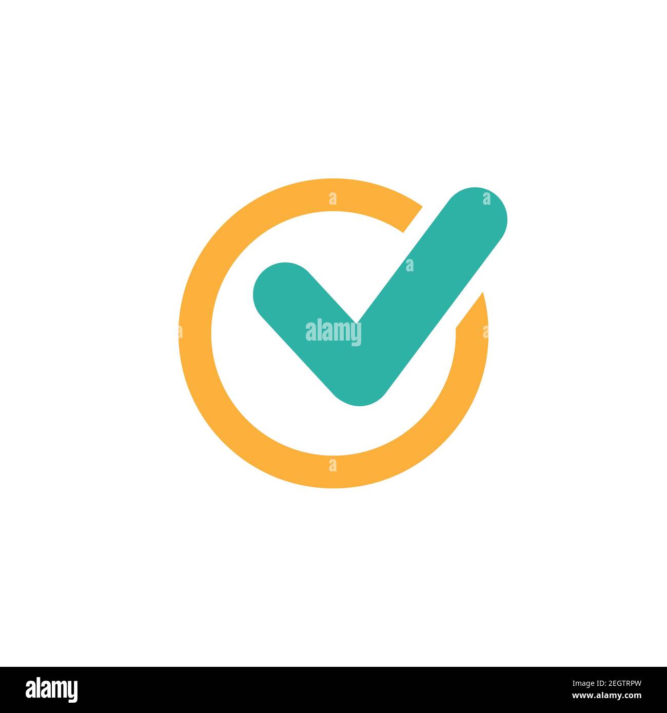 Orange check mark in check box Cut Out Stock Images & Pictures - Alamy