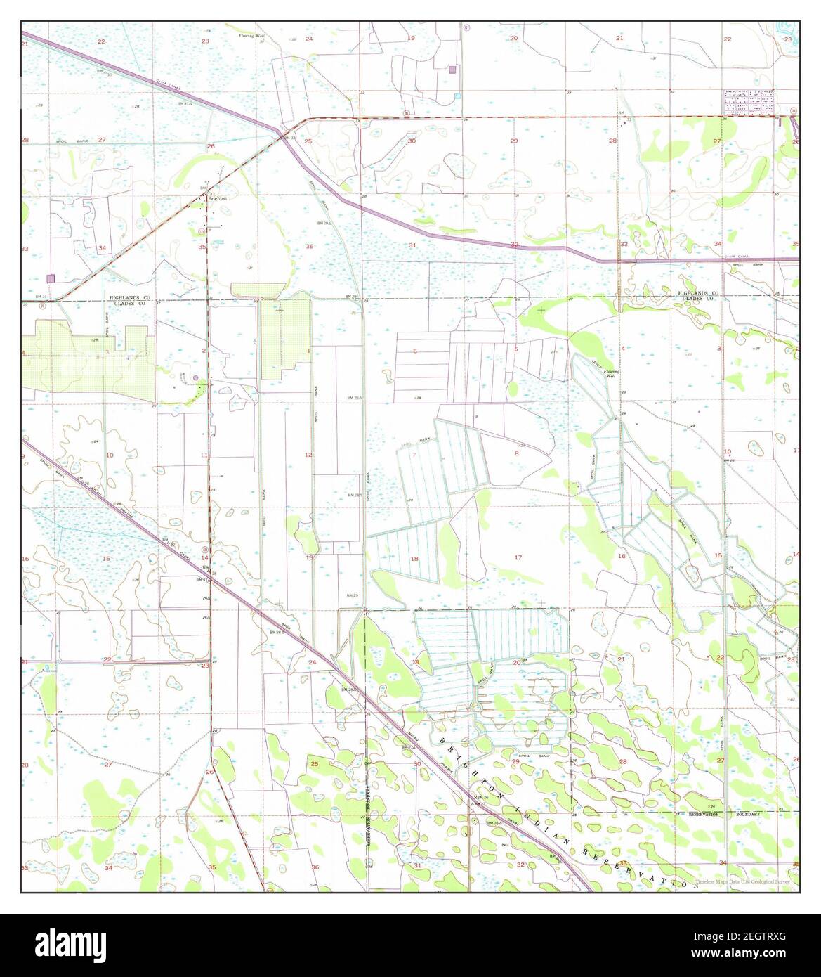 Brighton, Florida, map 1953, 1:24000, United States of America by ...