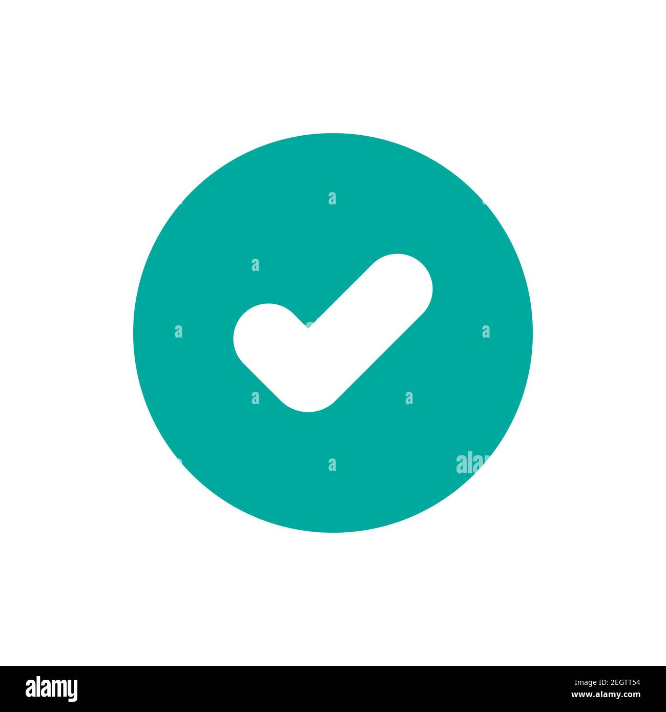 Check Mark. Valid Seal icon. white tick in blue circle. Flat OK sticker ...