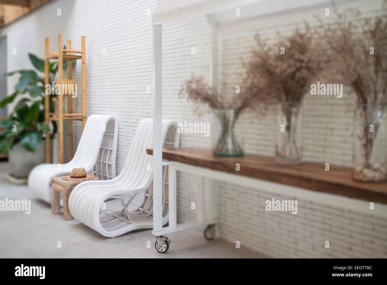 Simple resort furniture seat setting arrangement, stock photo Stock ...