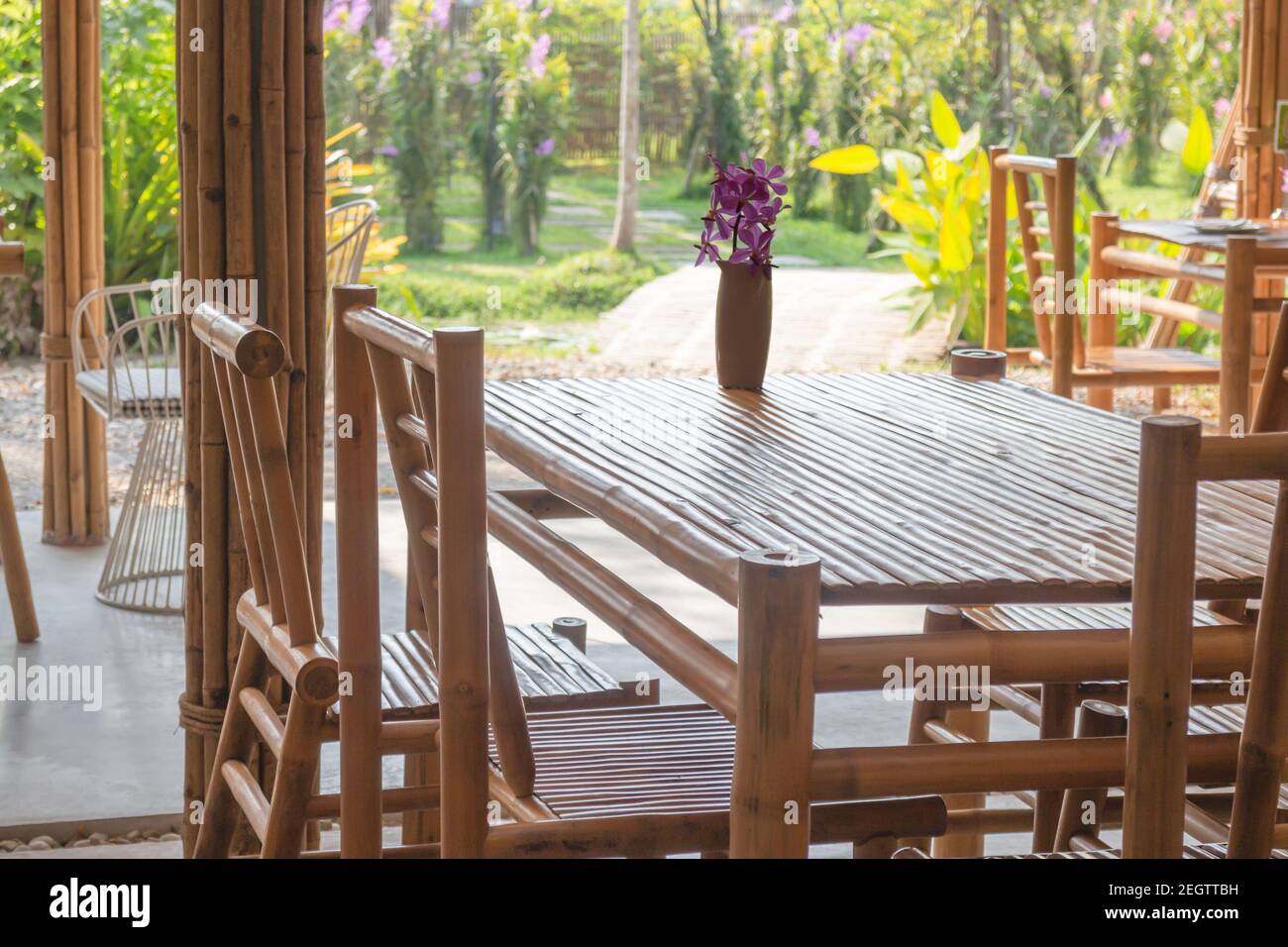 Simple resort furniture seat setting arrangement, stock photo Stock ...