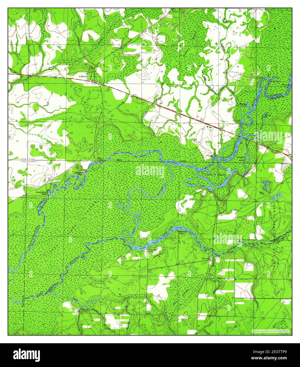 Bruce, Florida, map 1945, 1:24000, United States of America by Timeless ...