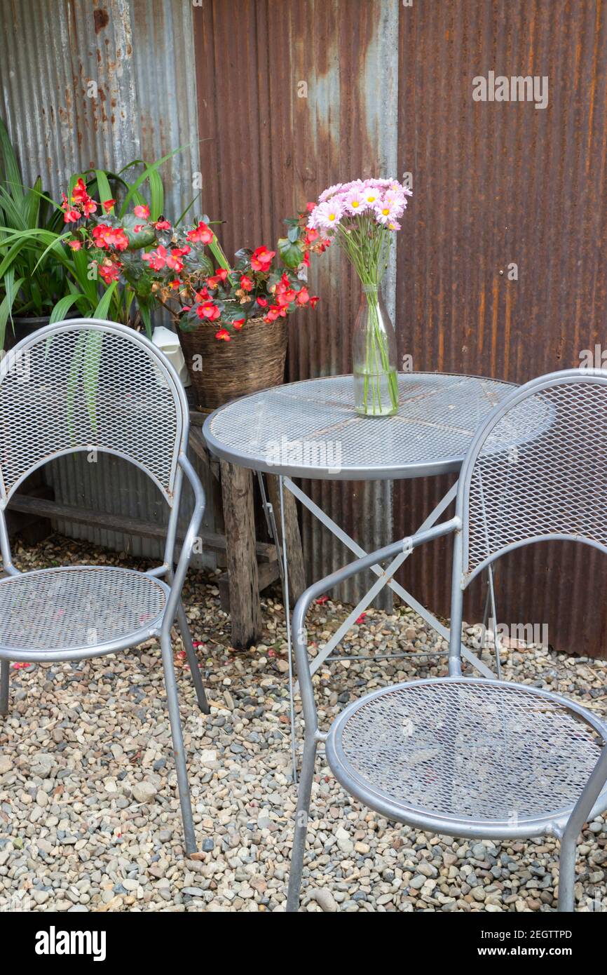 Simple resort furniture seat setting arrangement, stock photo Stock ...