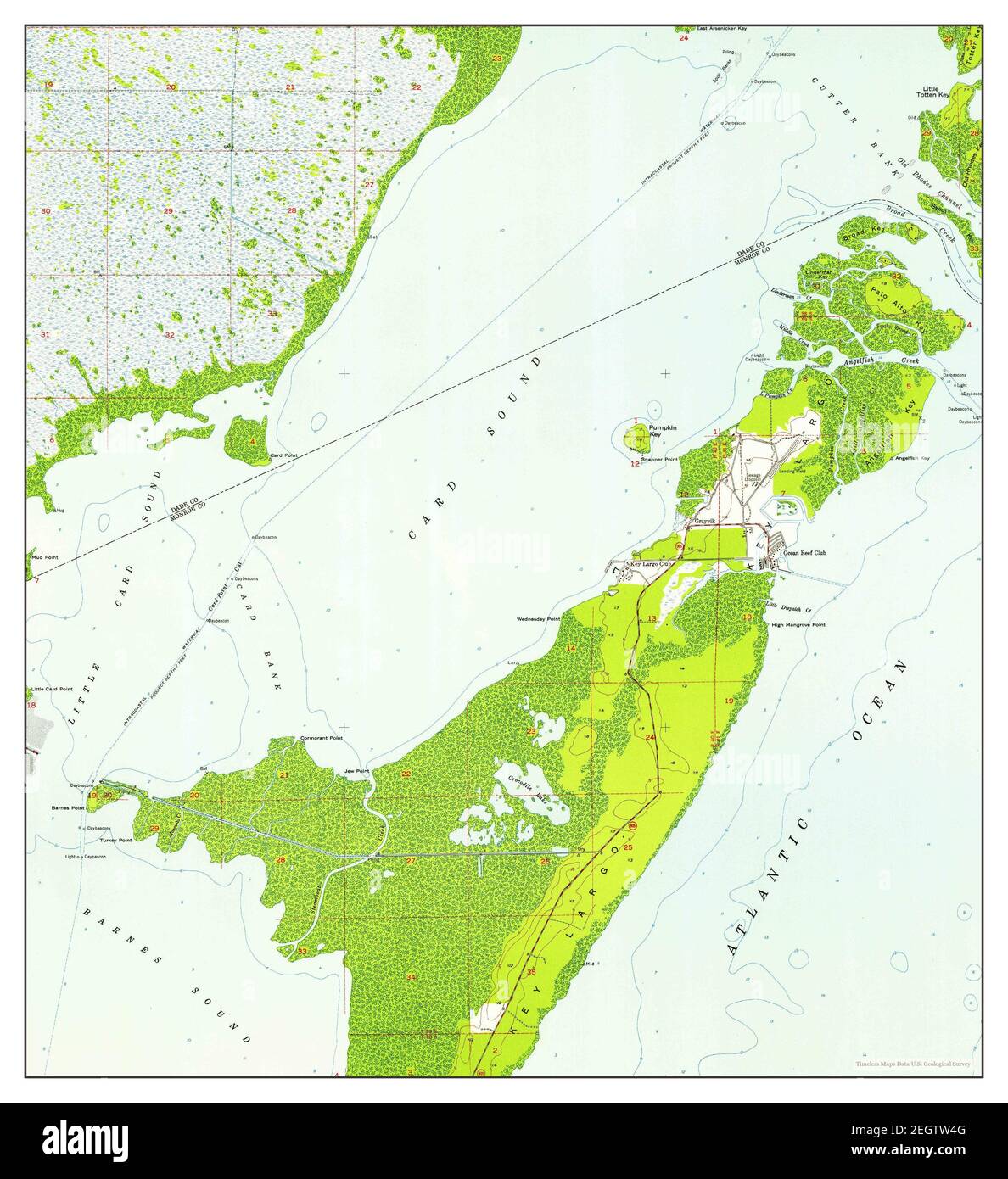 Card Sound, Florida, map 1956, 1:24000, United States of America by ...