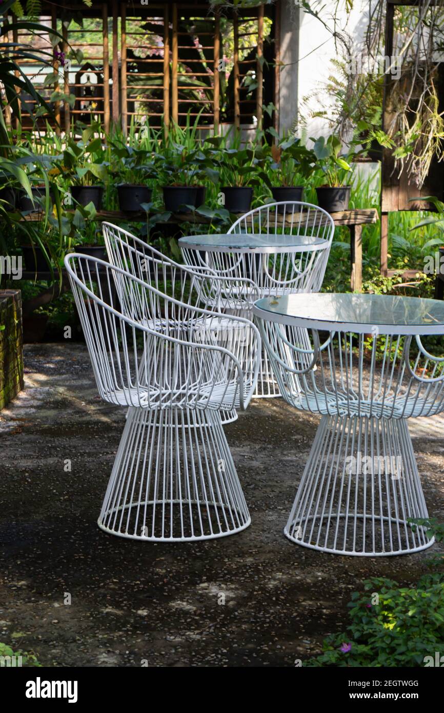 Simple resort furniture seat setting arrangement, stock photo Stock ...